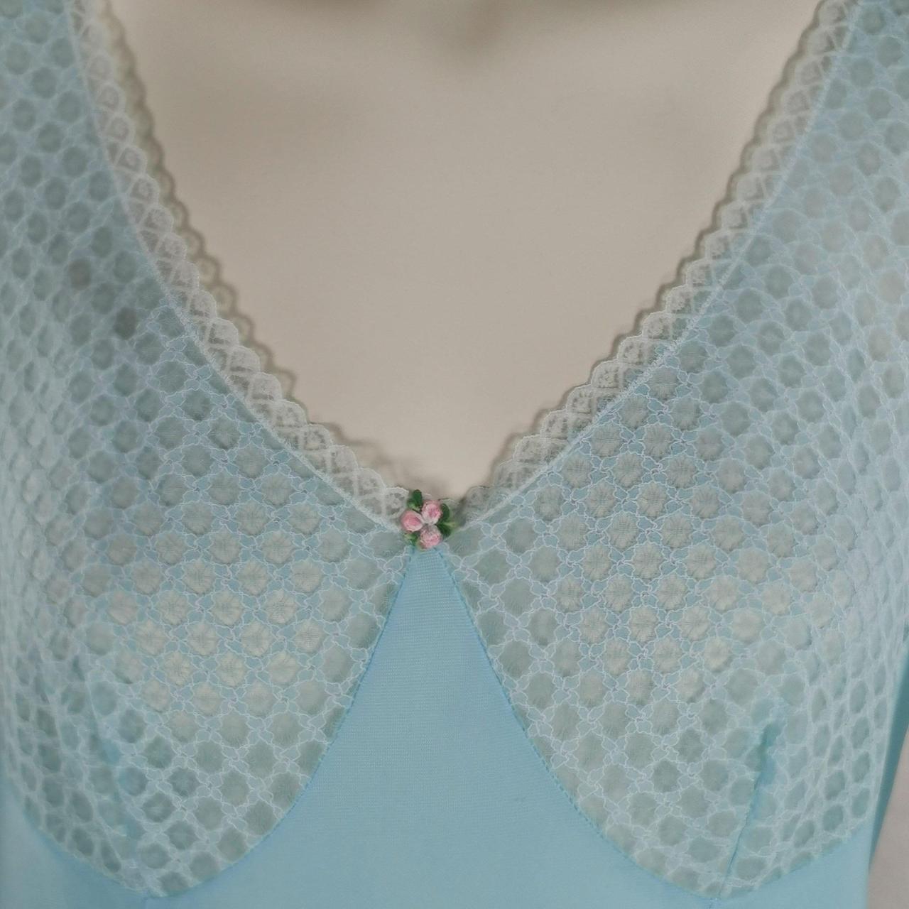 This powder blue vintage slip is so pretty. With a... - Depop