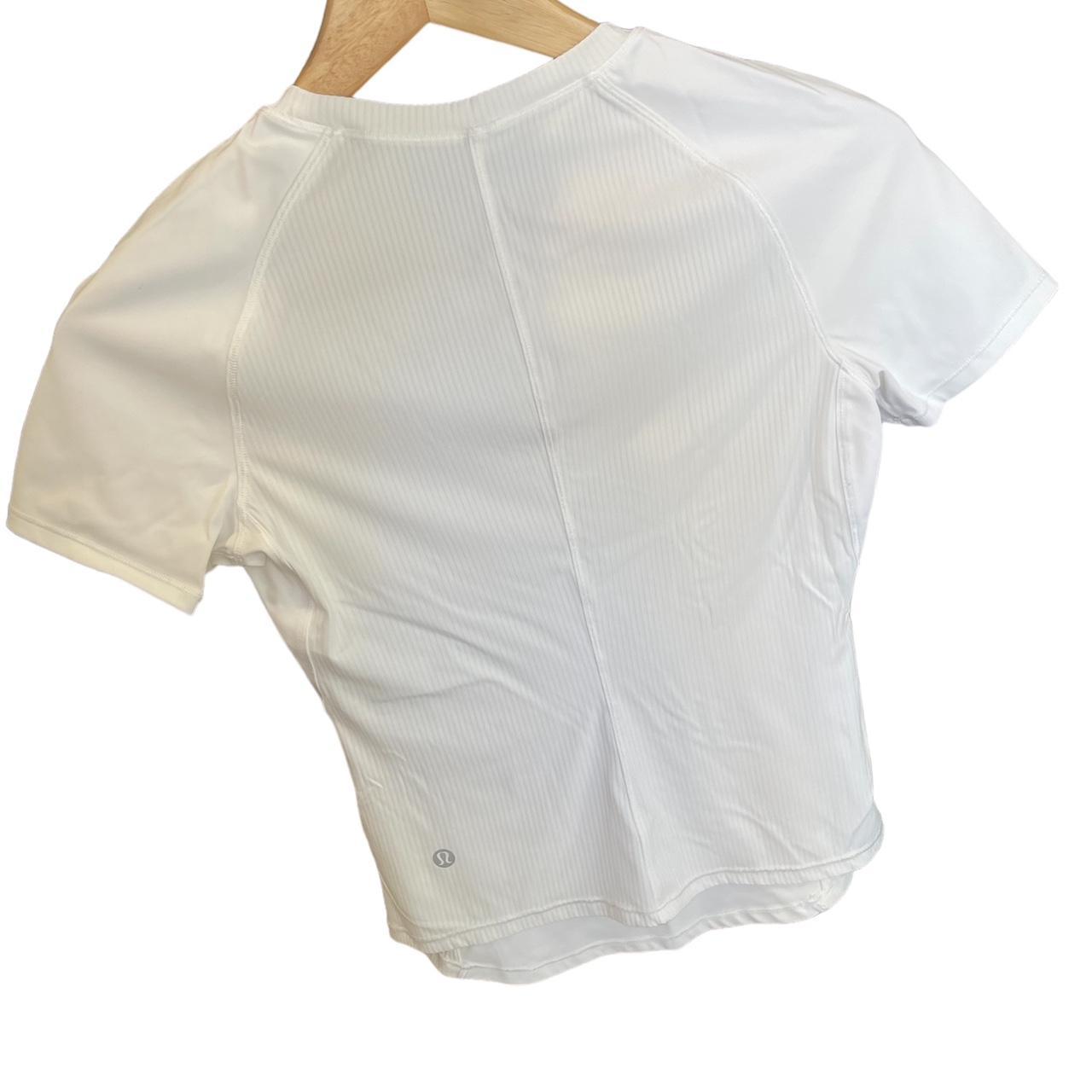 Lululemon white running shirt Size 0-2 AU 6 - Depop