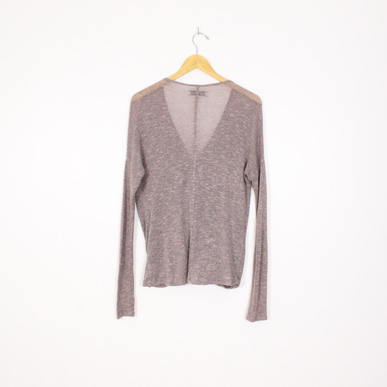 Abercombie & Fitch Cross Front Grey Pink Light Knit... - Depop