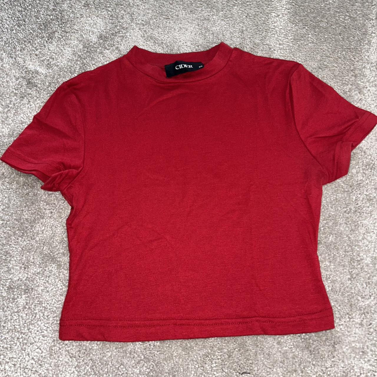 Cute red crop top. Only worn once and is the softest... | Depop