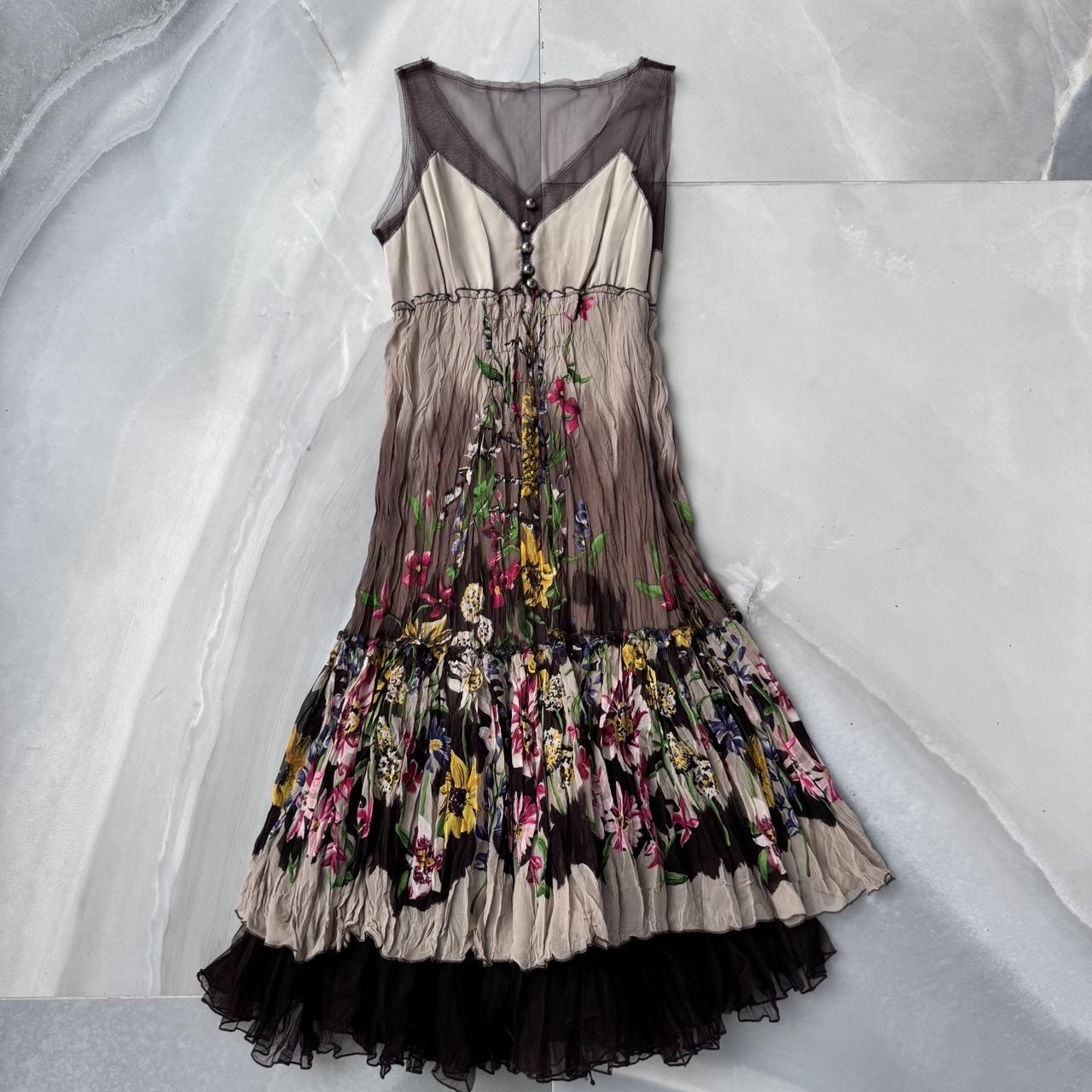 BCBG 100% silk boho floral dress Size XS... | Depop