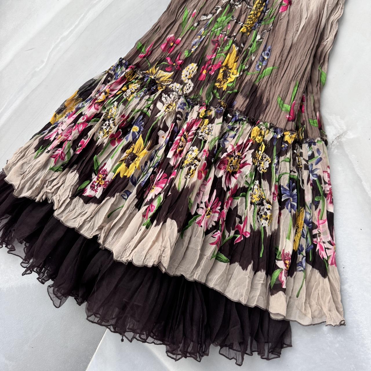 BCBG 100% silk boho floral dress Size XS... | Depop