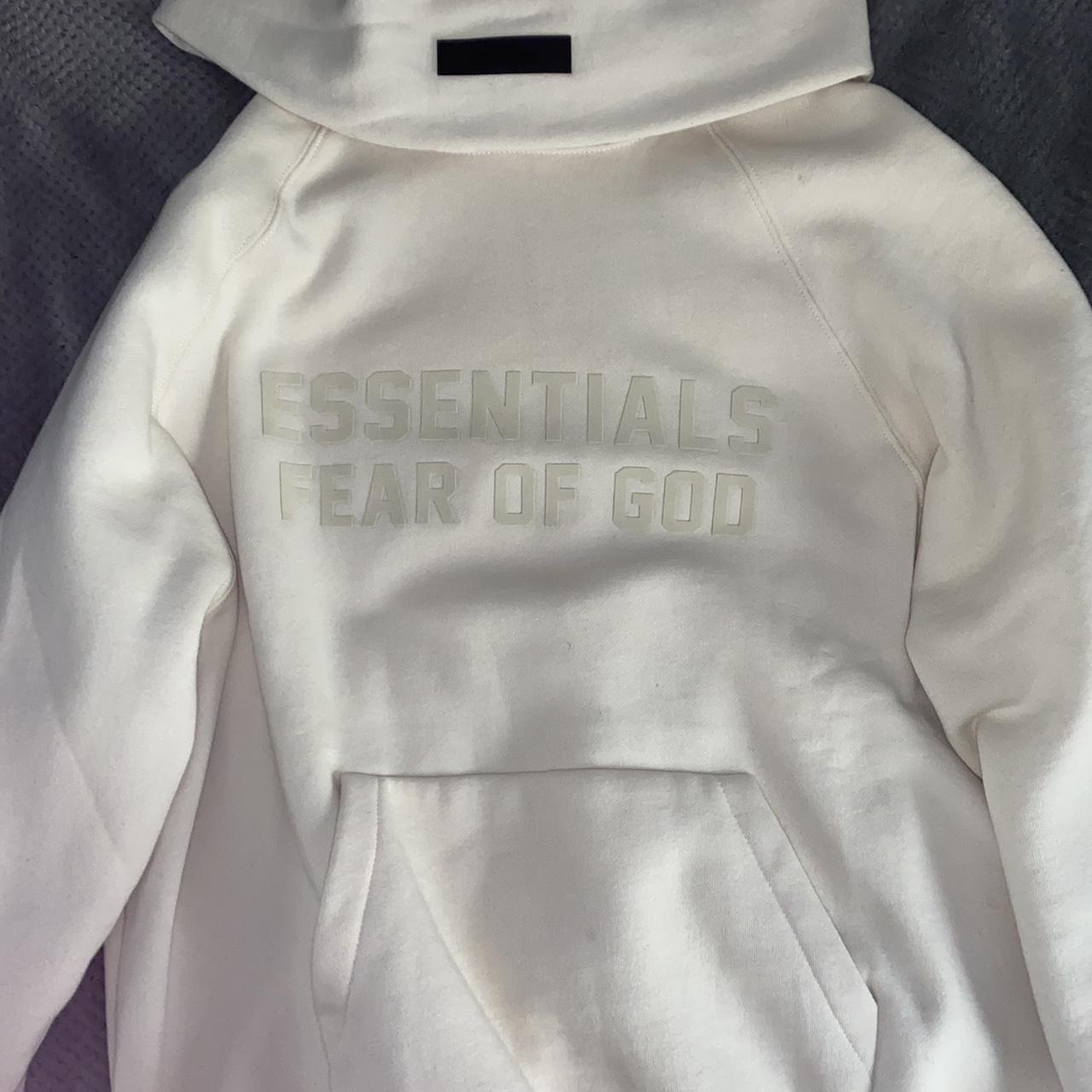 Authentic cream essentials hoodie Size XS but does... - Depop