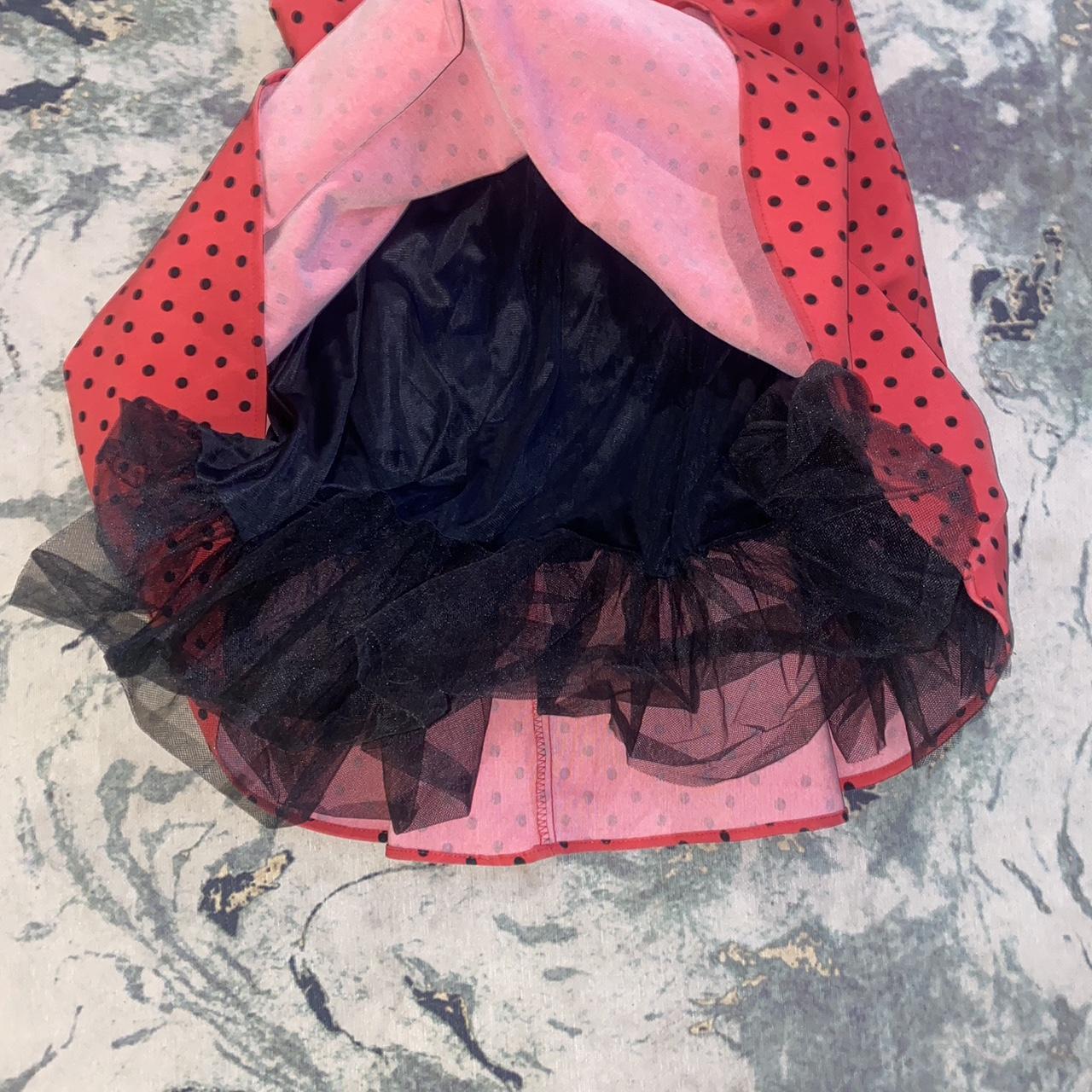 Red with black spot a line dress by Ruby Rox size 11... - Depop