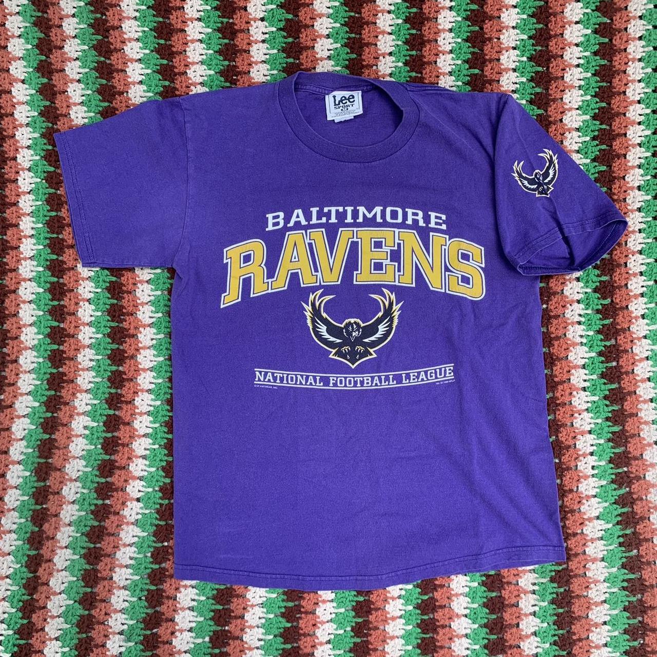 Vintage 90s NFL Baltimore Ravens T shirt Size... - Depop