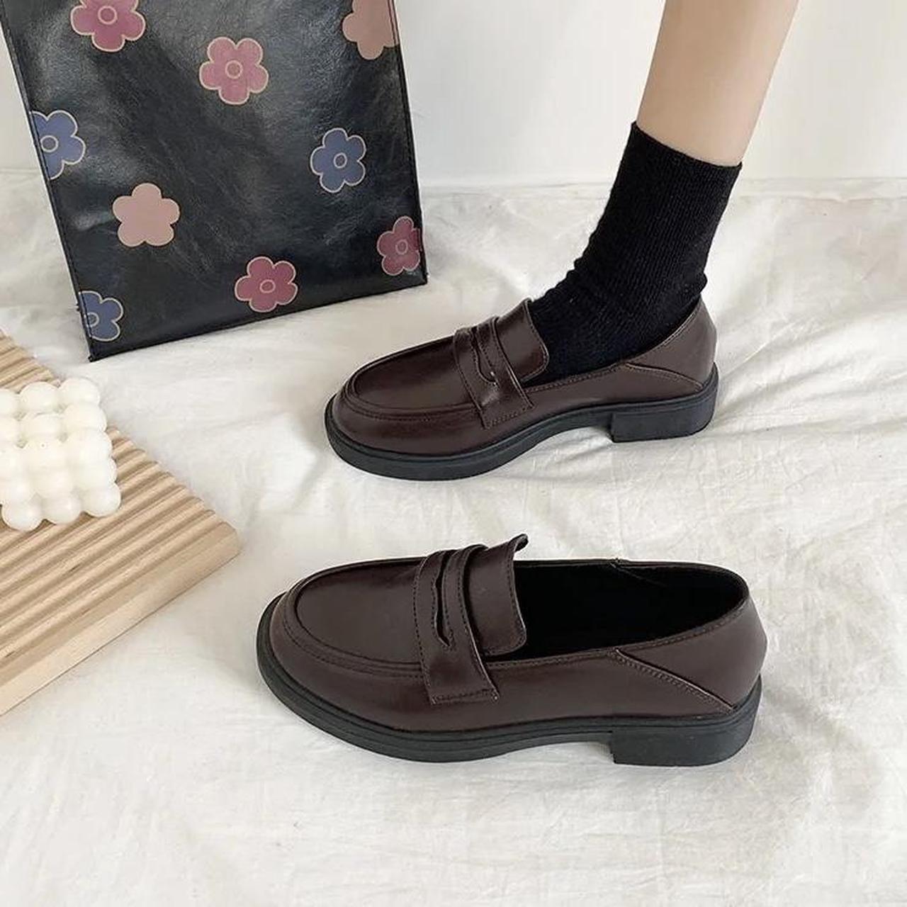Japanese school uniform loafers, size US 6 / Asian... - Depop