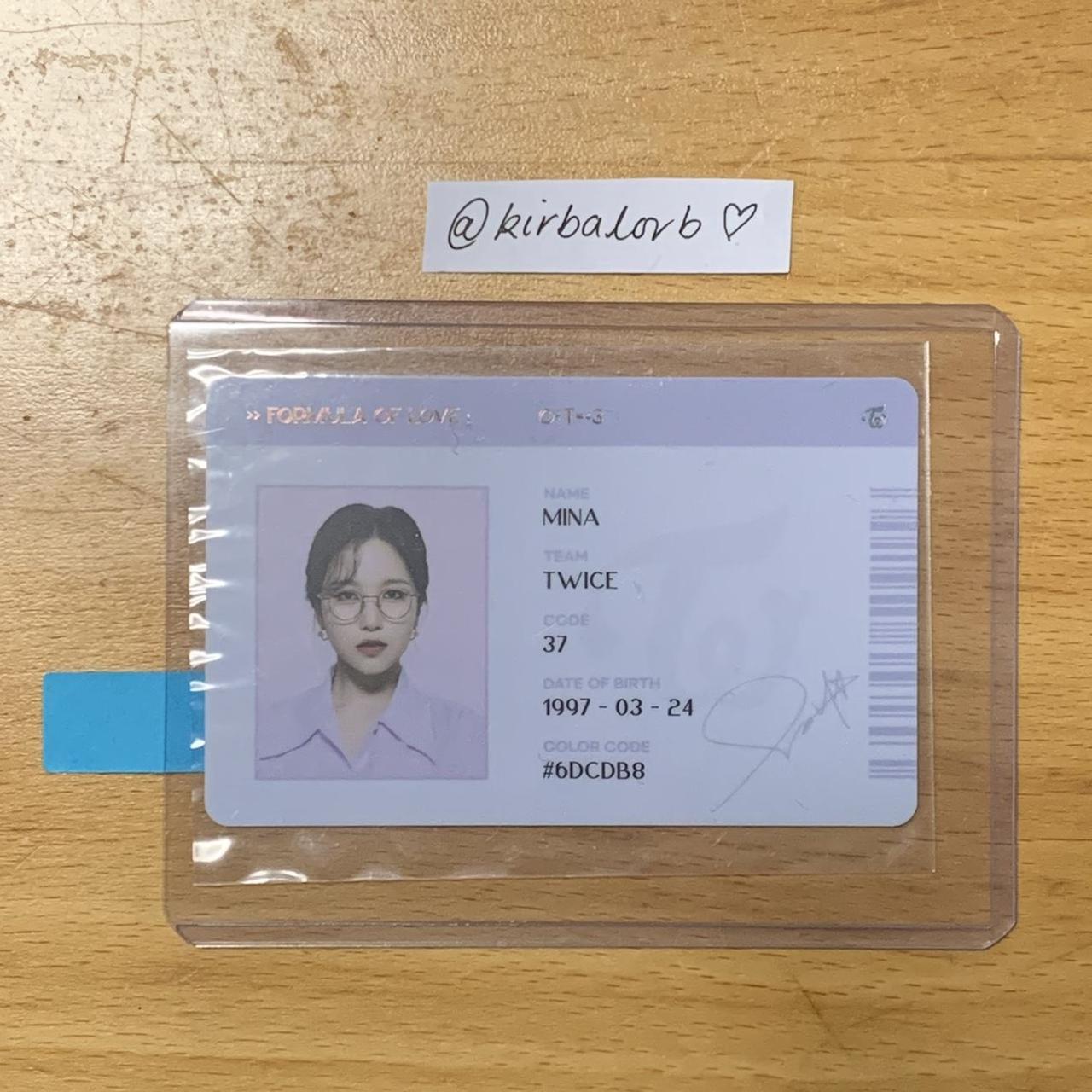 WTS official twice formula of love mina id photocard... - Depop