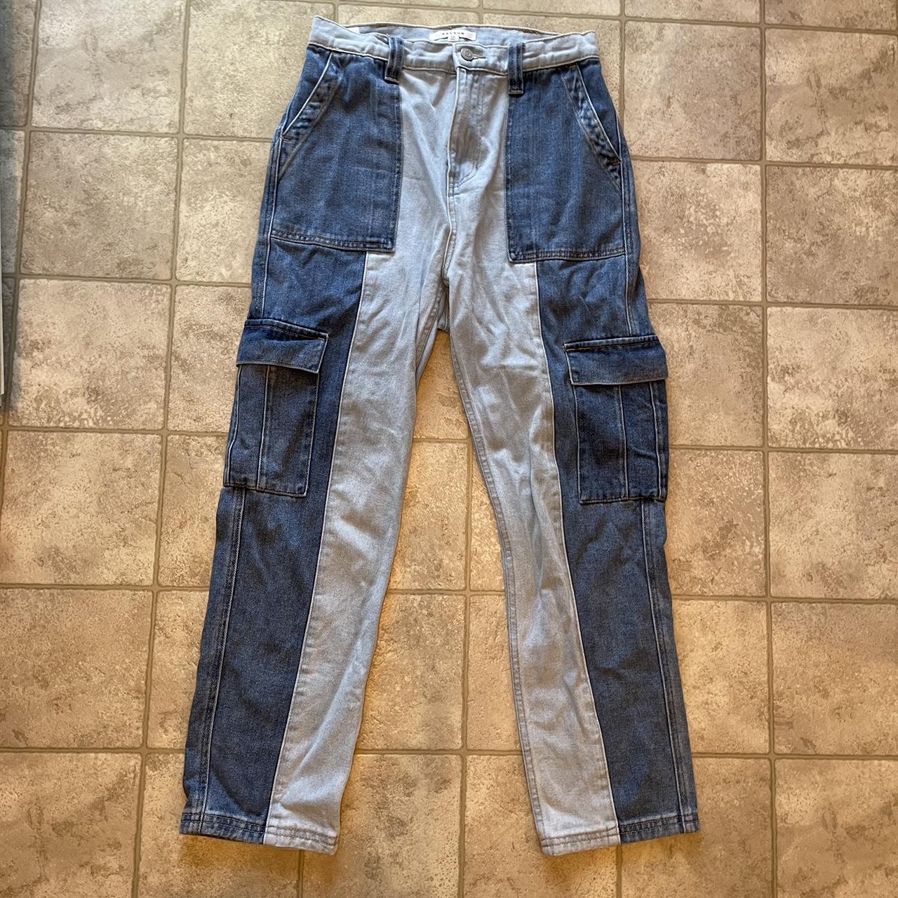 Pacsun colorblock cargo jeans! Size 28. #jeans... - Depop
