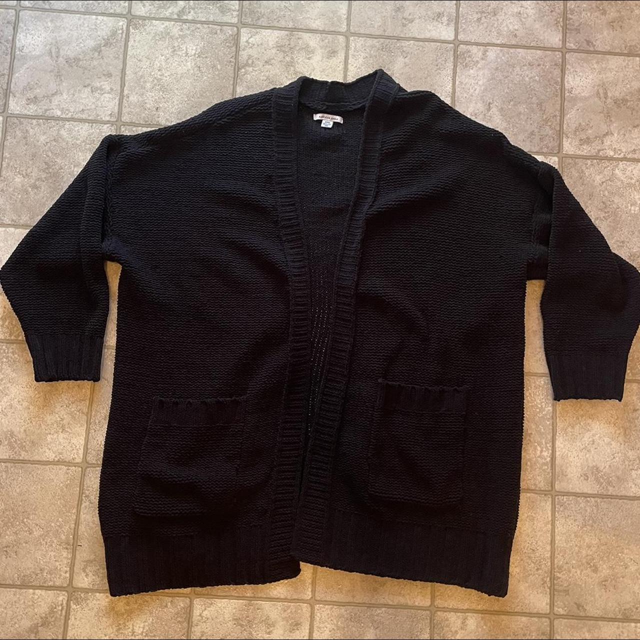 American Eagle black knit cardigan. size medium.... - Depop