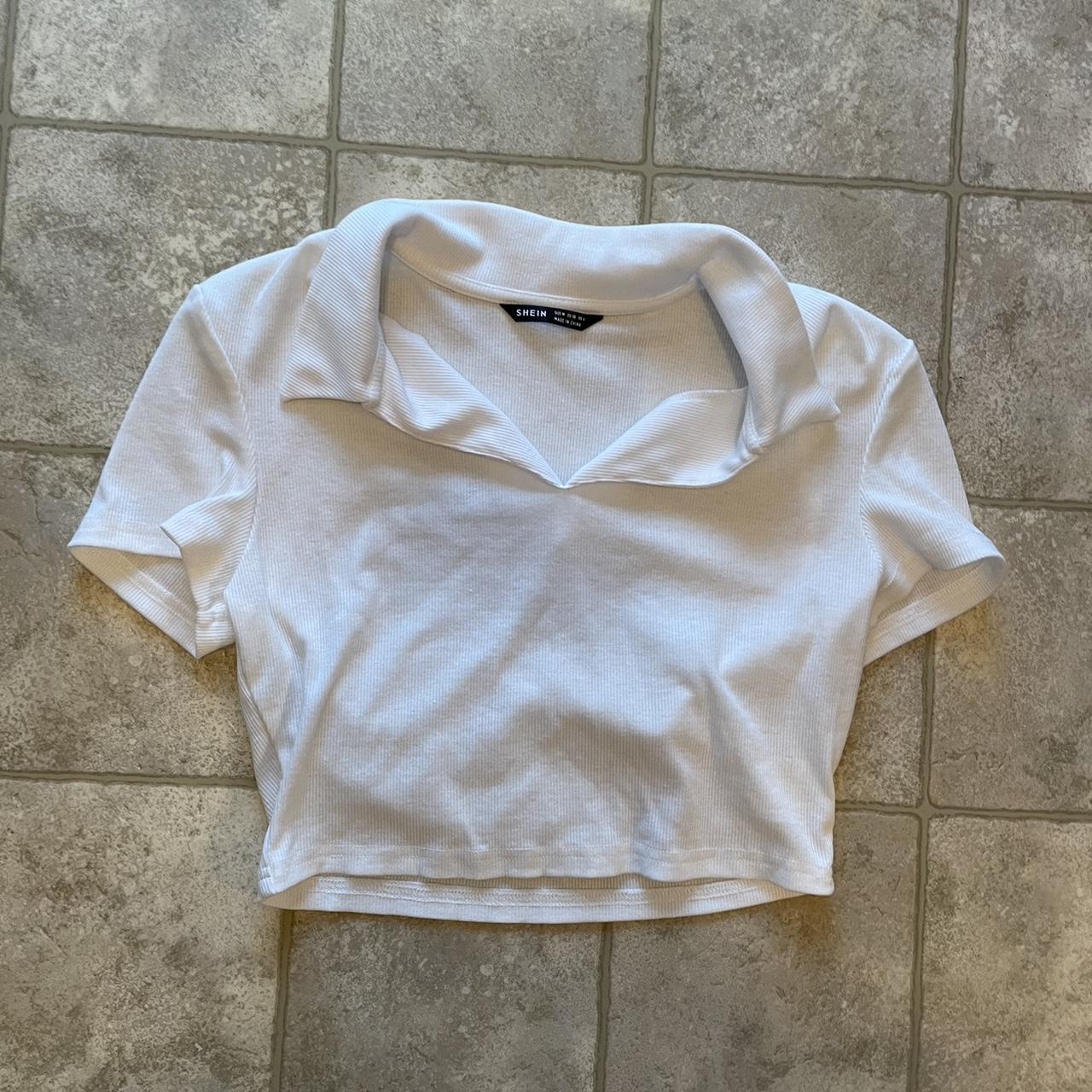Shein ribbed collar crop top. Nice basic and great... - Depop