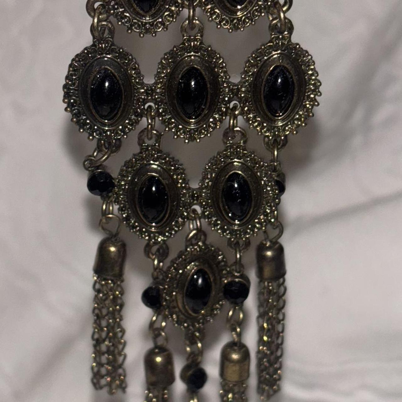 Black and gold vintage earrings #vintage #jewlery - Depop