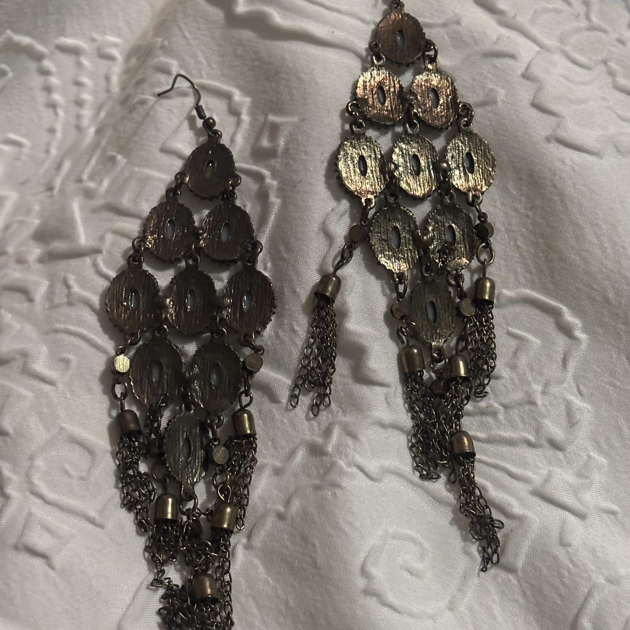 Black and gold vintage earrings #vintage #jewlery - Depop