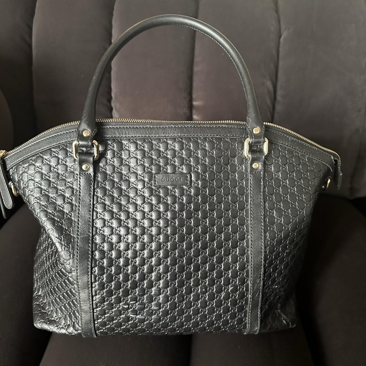 Black Gucci Tote Bag This chic tote is crafted of... | Depop