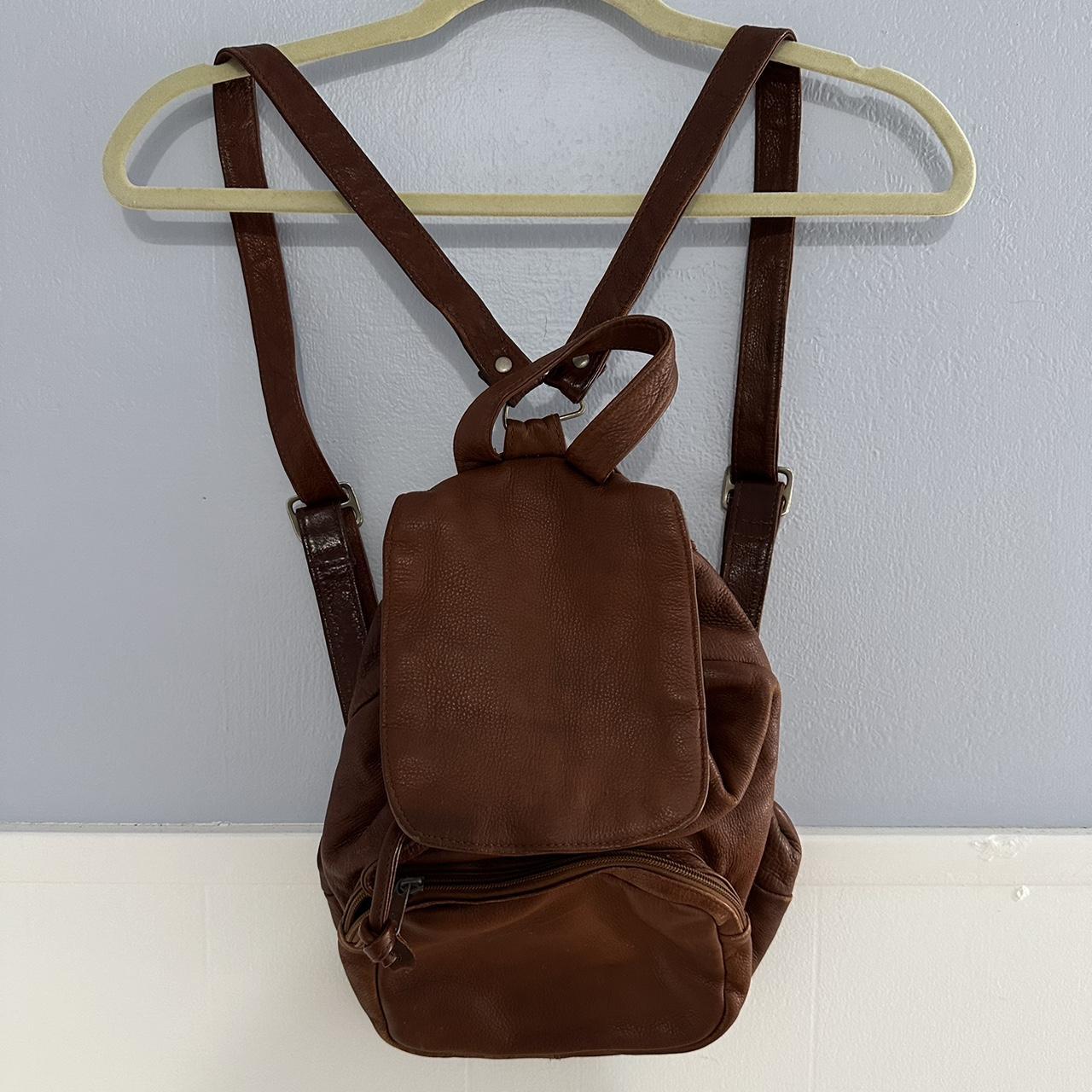 Vintage Kenneth Cole 100% Leather Backpack Needs... - Depop