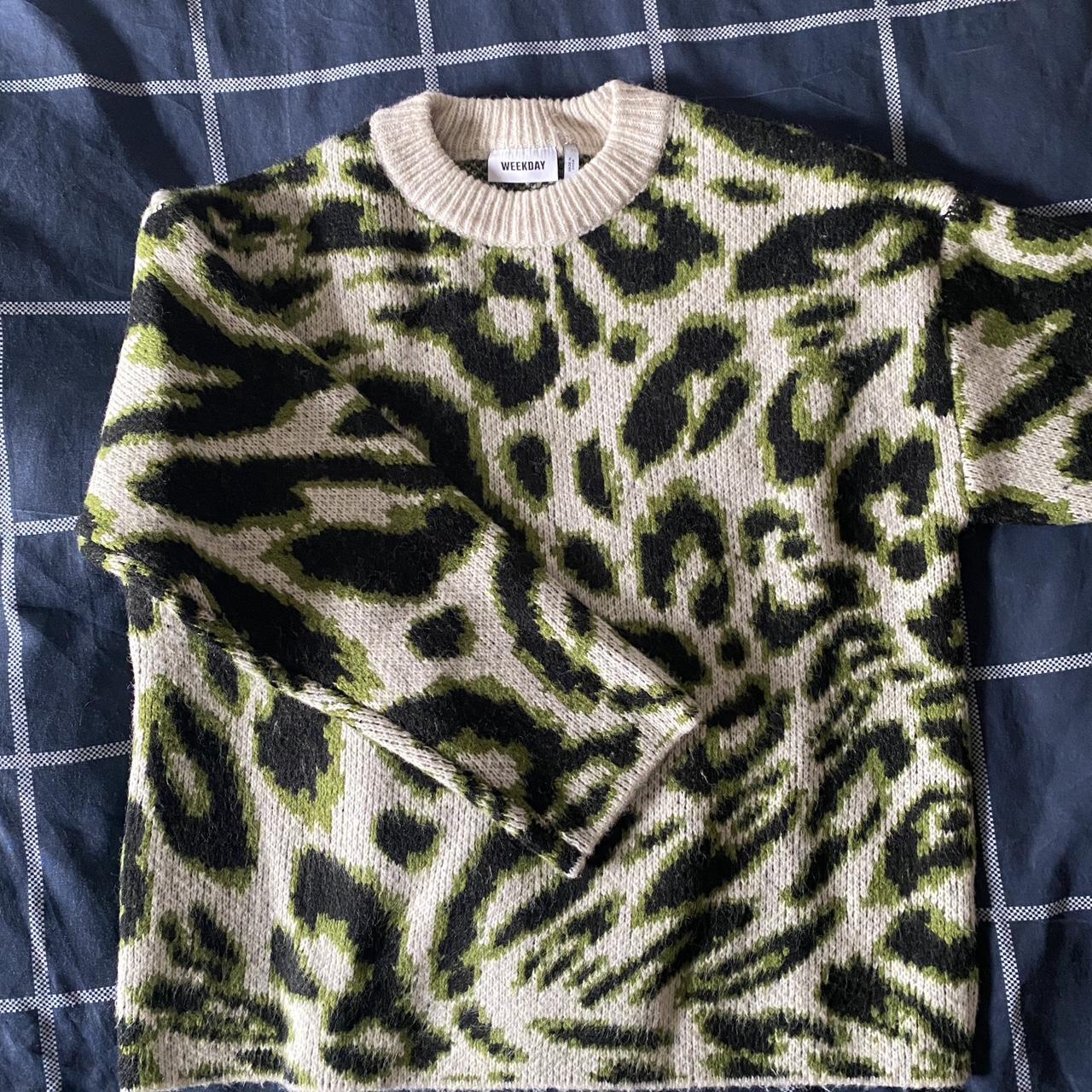Weekday leopard wool jumper crew neck super warm,... - Depop