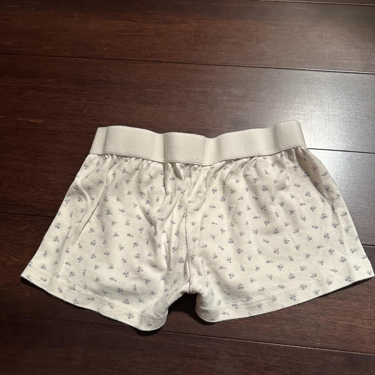 Brandy Melville Boxer Shorts -Cream color -Gently... - Depop