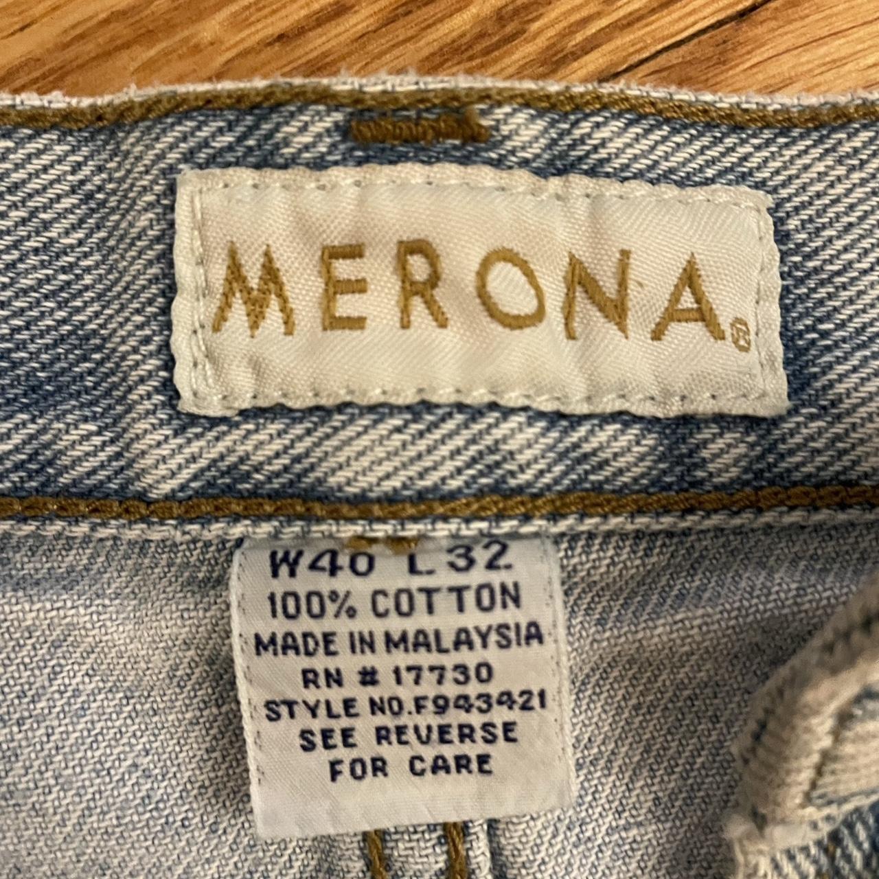 Vintage 90’s Merona Denim Jeans 40/32 Flaws on one... - Depop