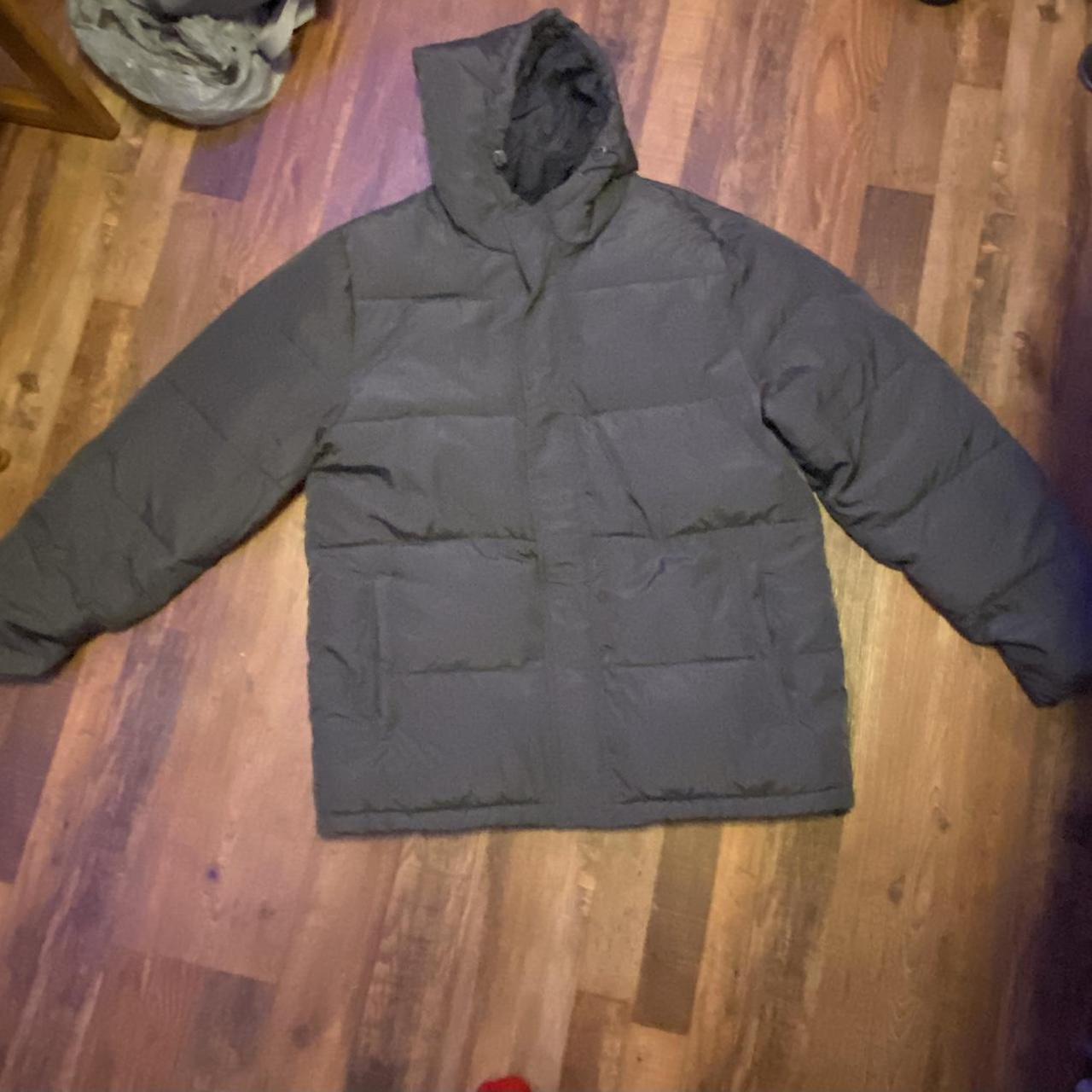 Goodfellow Puffer Jacket - Dark Grey - Size Large... - Depop