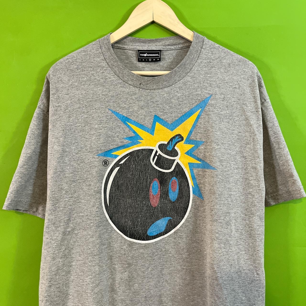 The Hundreds Men's Grey and Blue T-shirt | Depop