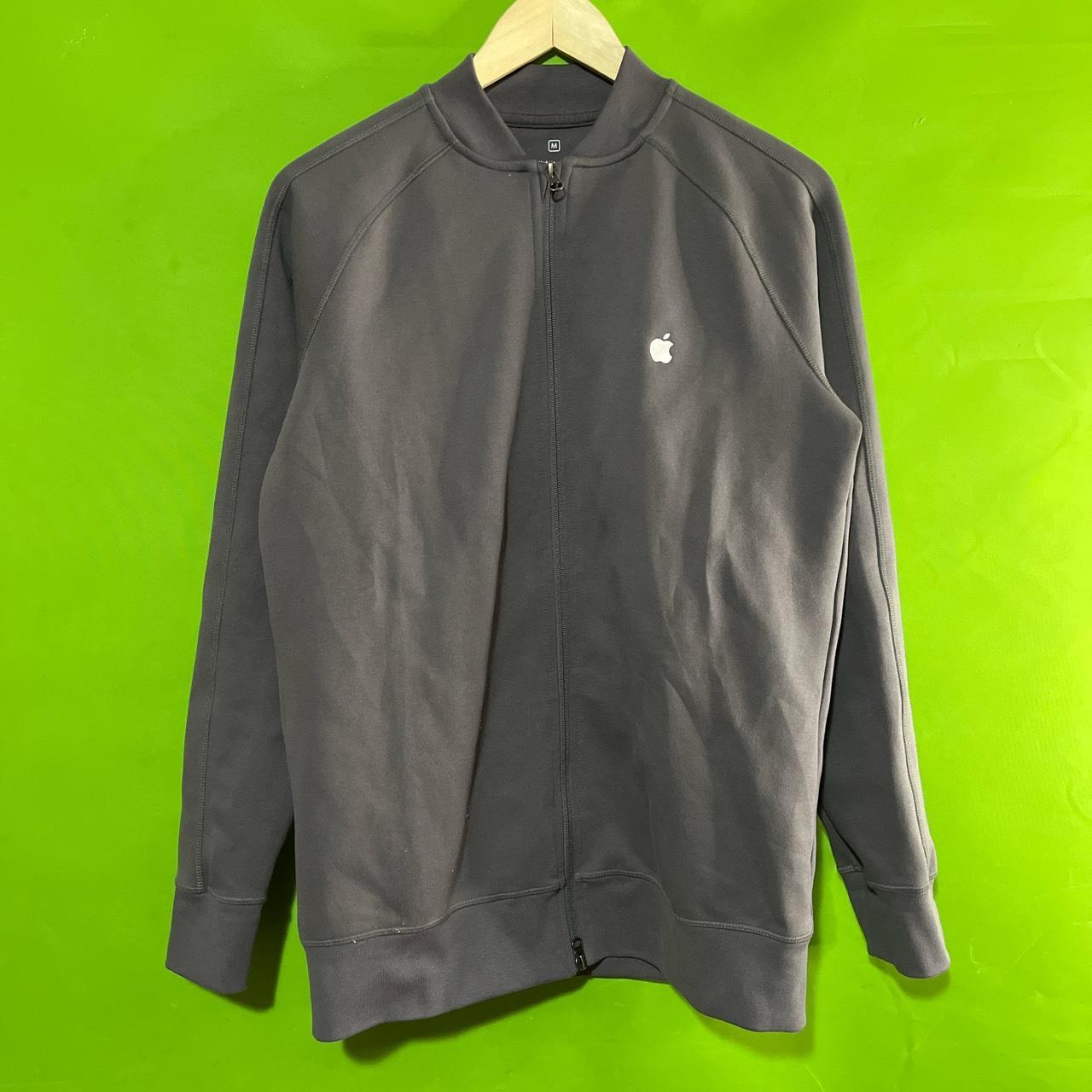 M Gray Official Apple Logo Zip up jacket looks... - Depop