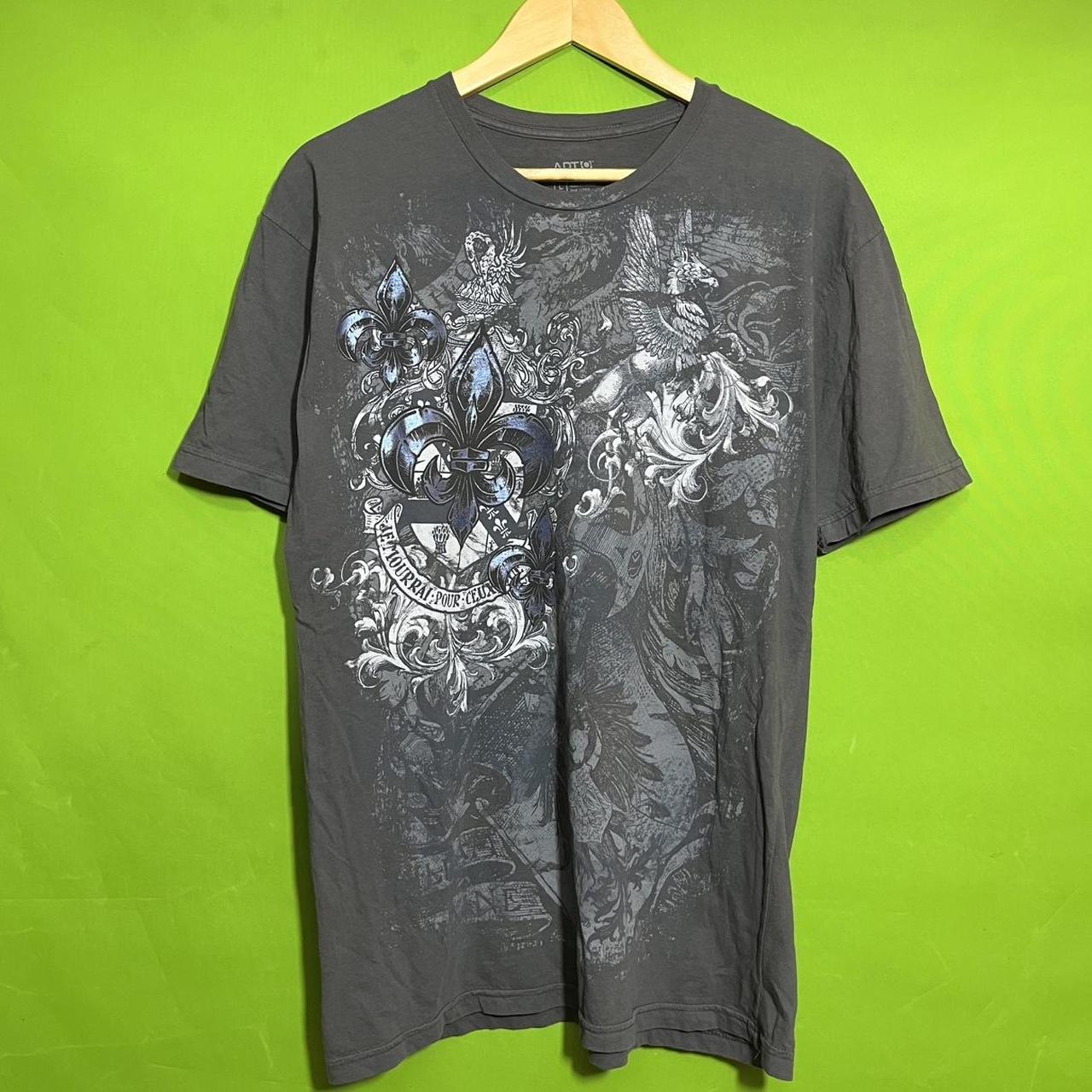 Large Y2K Affliction style bird griffin double sided... | Depop