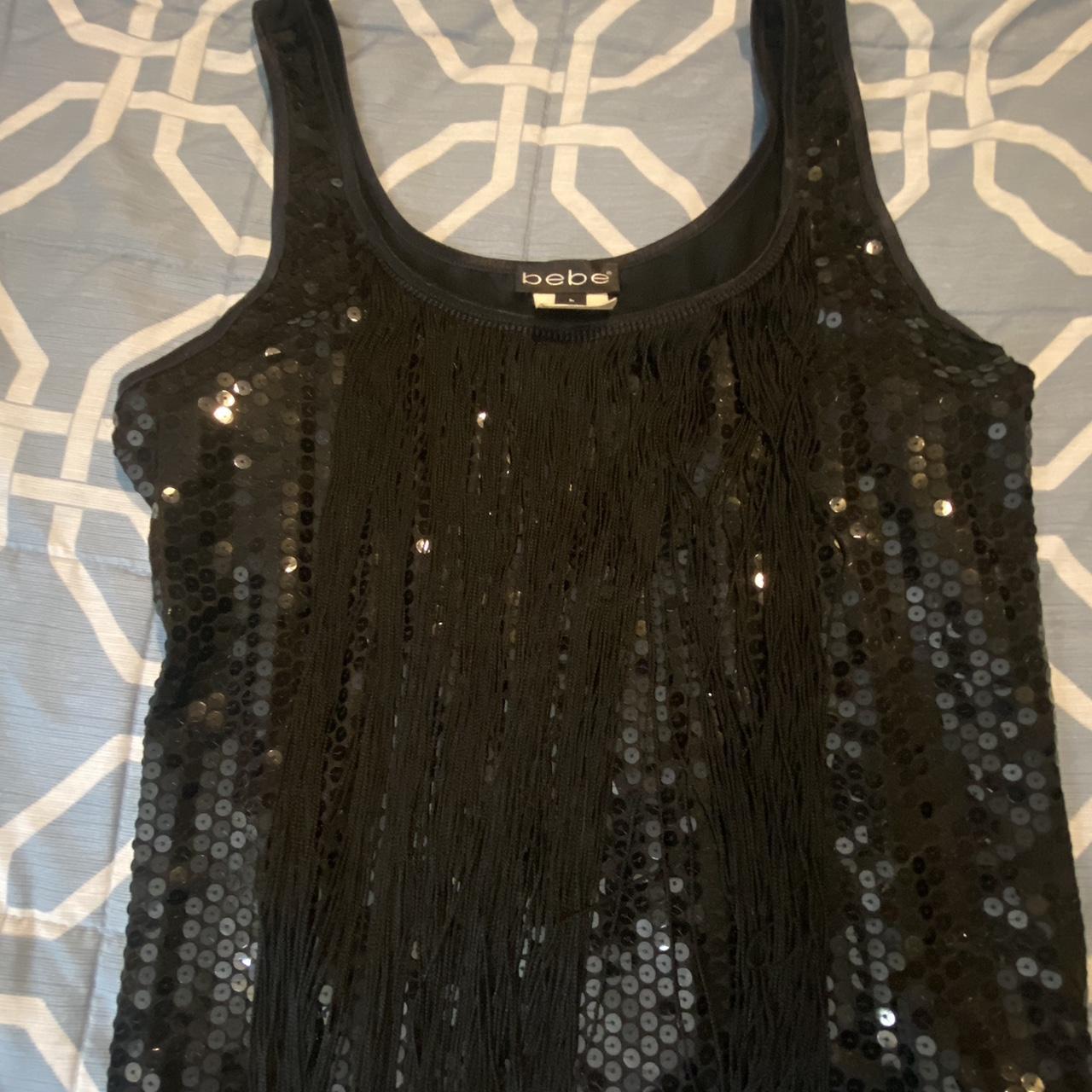 bebe sequin fringe top - big effy stonem vibes