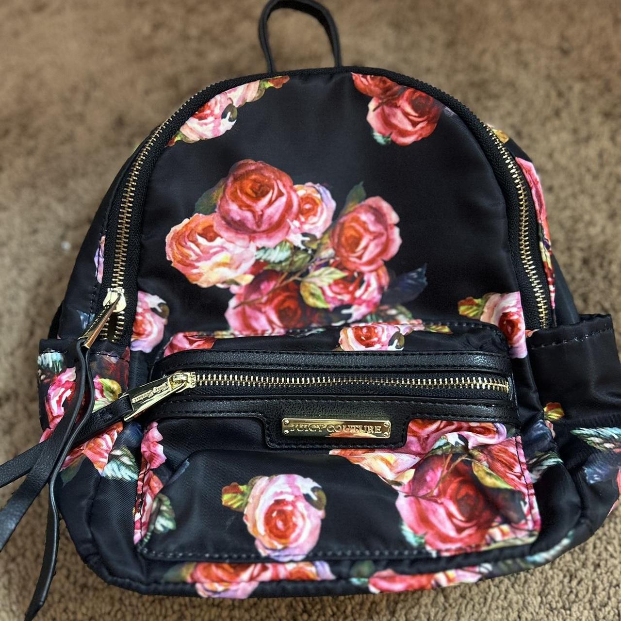 Juicy Couture mini backpack with floral design and... | Depop
