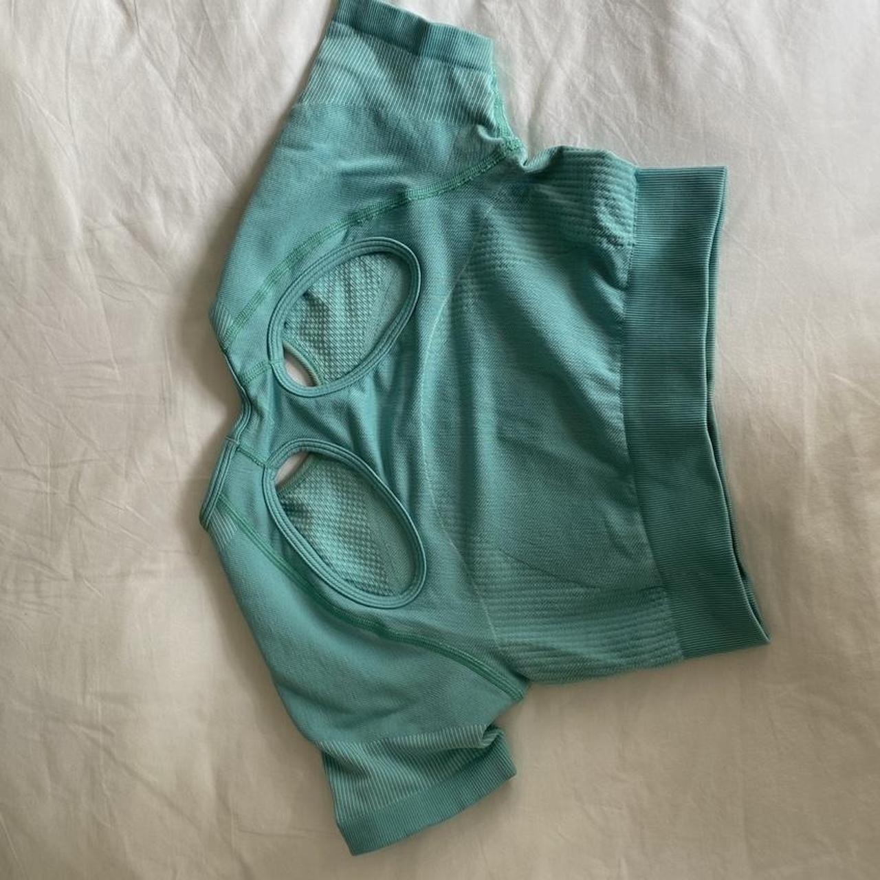 Gymshark seamless cropped blue gym top Size xs Some... - Depop