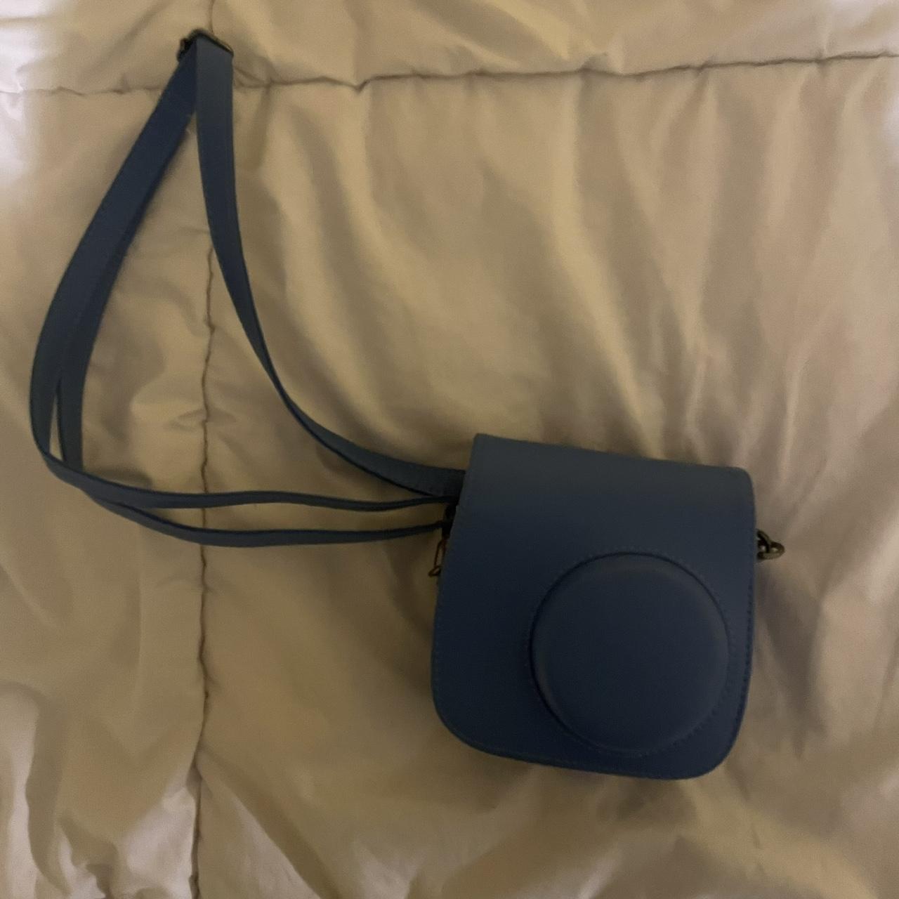 Yellow instax mini 9 camera with cobalt blue case... - Depop