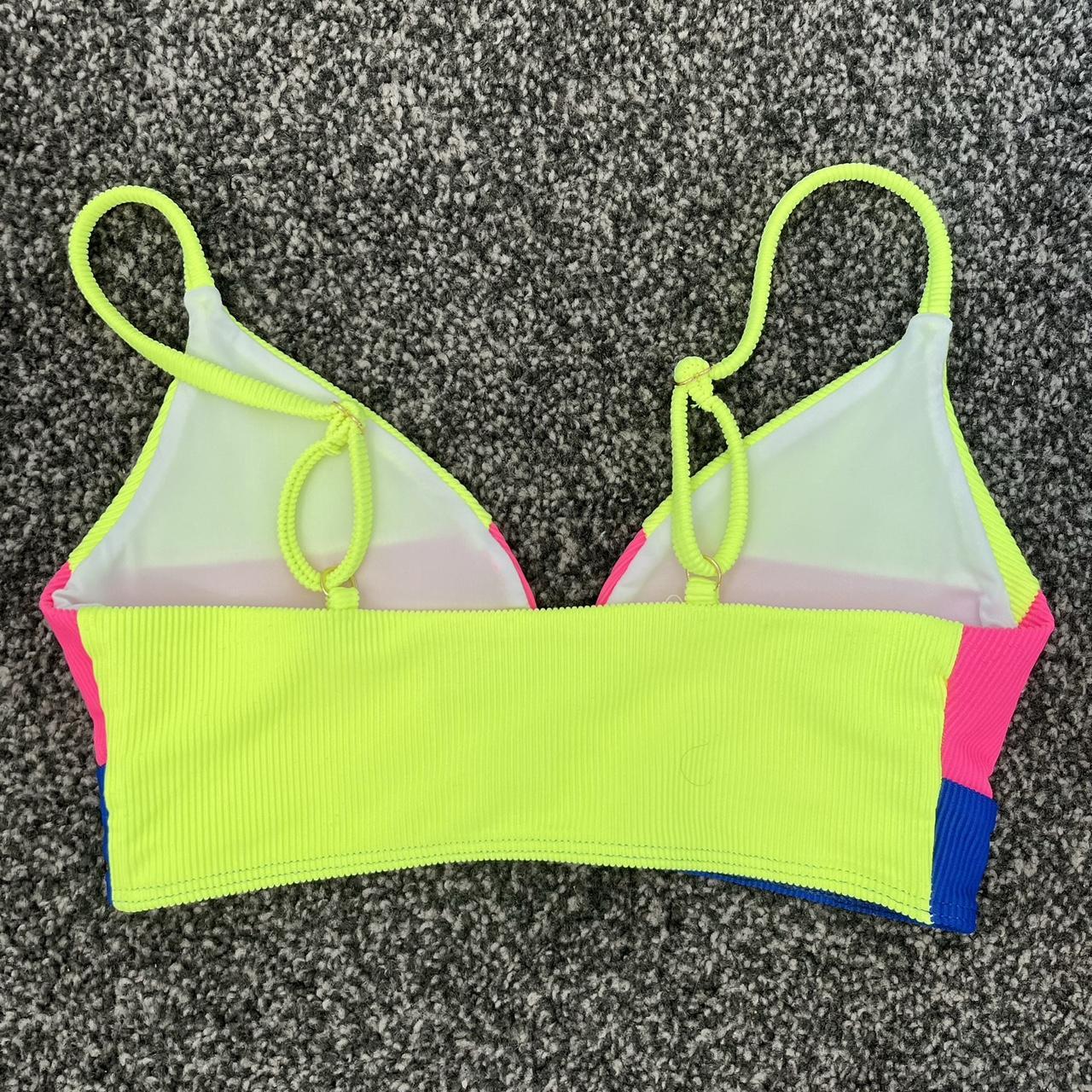 Beach Riot Riza Colorblock bikini top bandeau size... - Depop