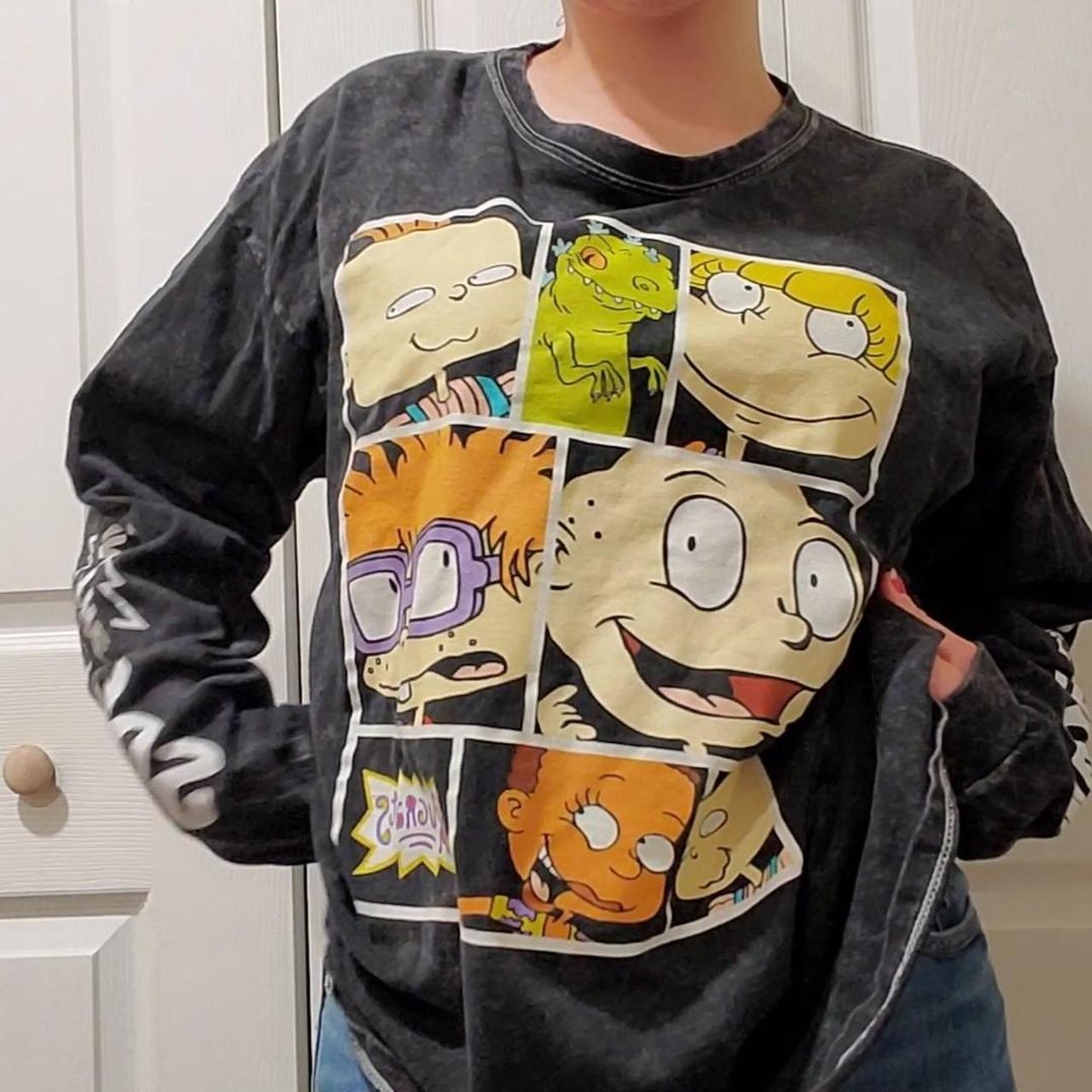 Rugrats Print Long Sleeve Slight Tie Dye - Depop