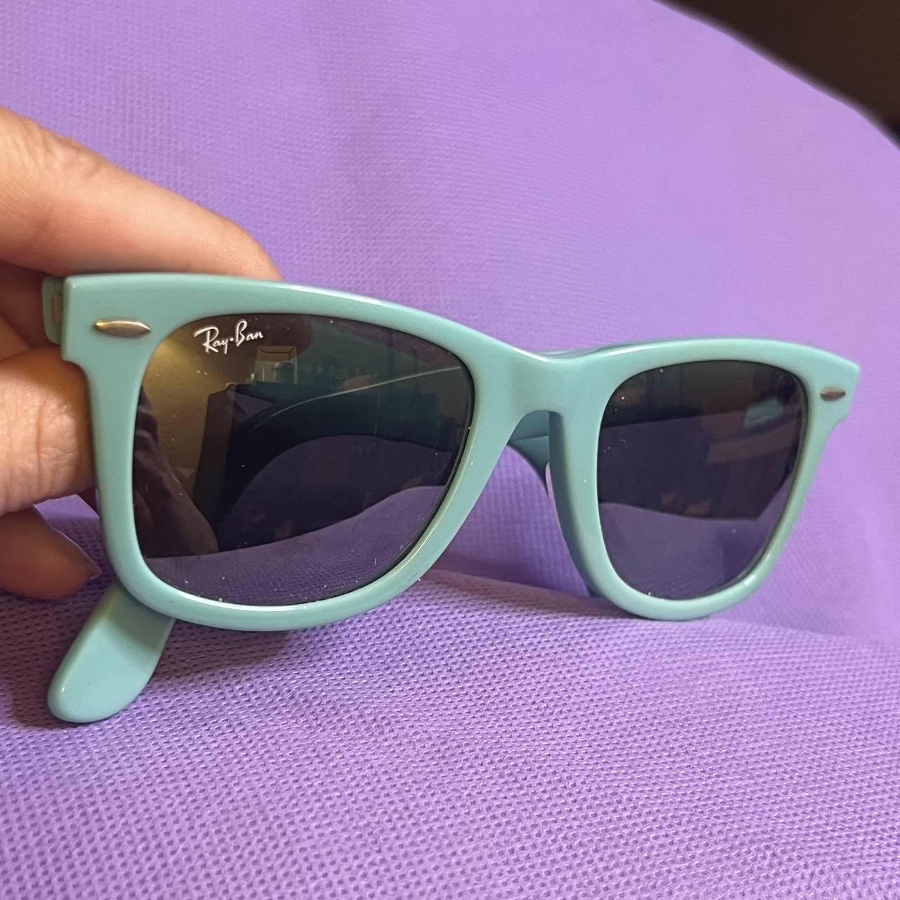 Aqua RayBans. Reflective lens… just hard to 📸 it!... - Depop