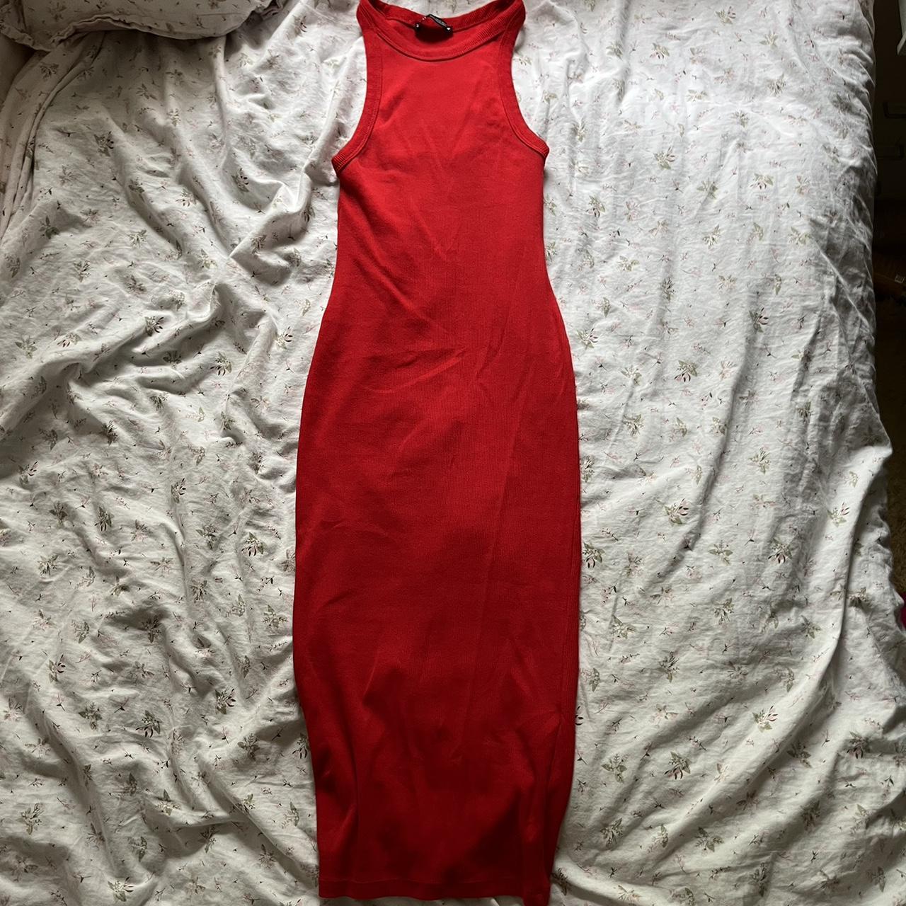 Red Bodycon Zara dress ️ Super flattering Really... - Depop