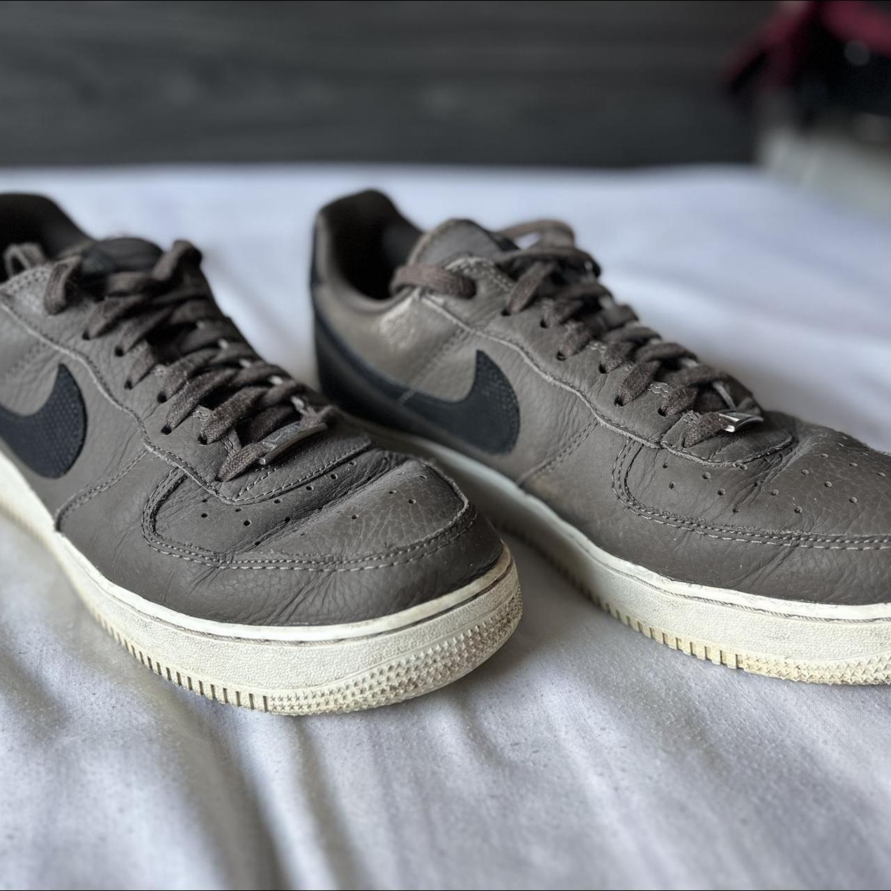 Nike Air Force One’s Dark Green and Black AF1s with... - Depop