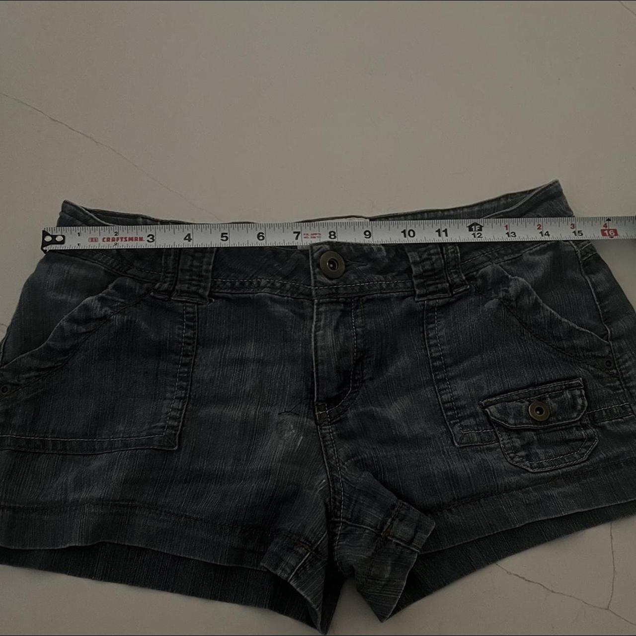 Size seven low rise mini shorts 30 inch waist - Depop