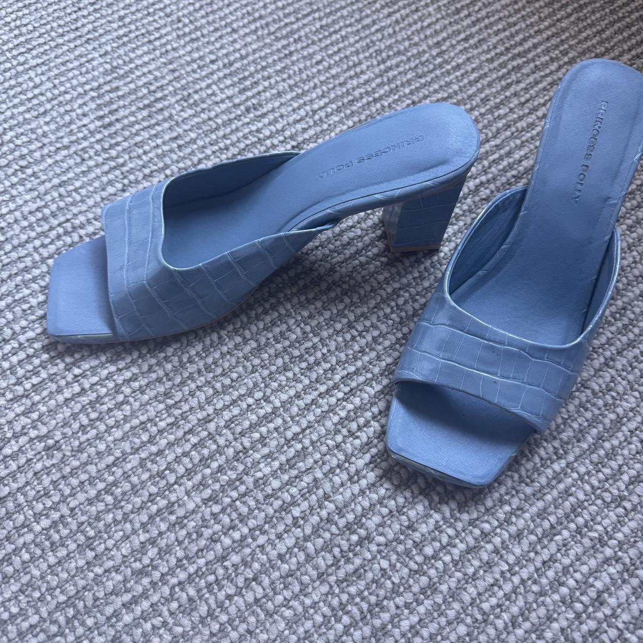 Princess Polly croc style blue heels Size... | Depop
