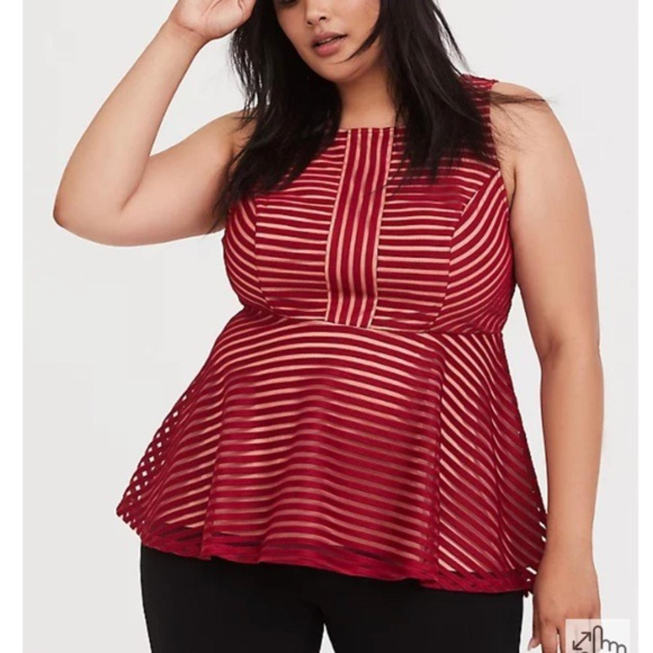 Torrid Women's Red and Gold Blouse | Depop