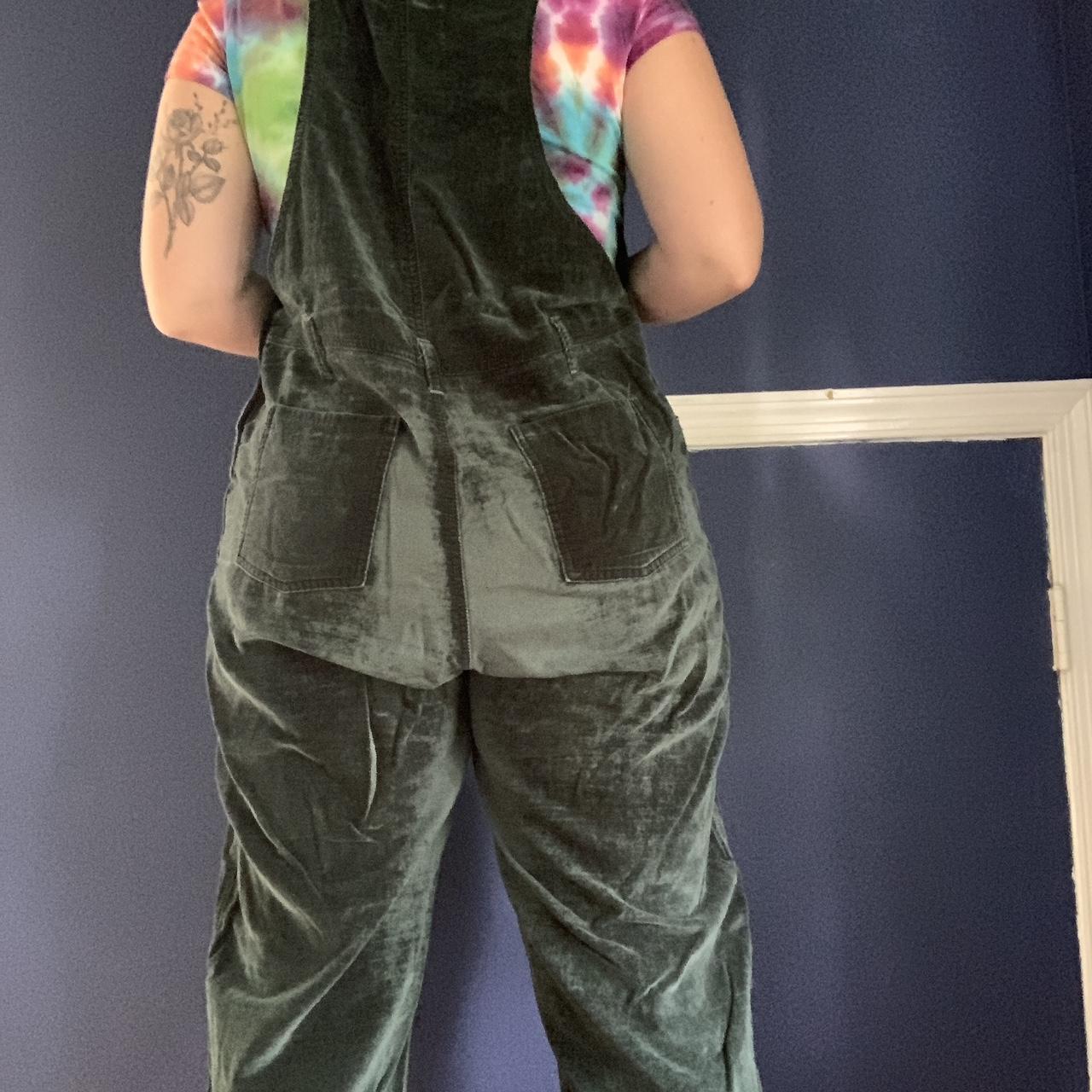 Vintage green velvet overalls - no size. These are... - Depop