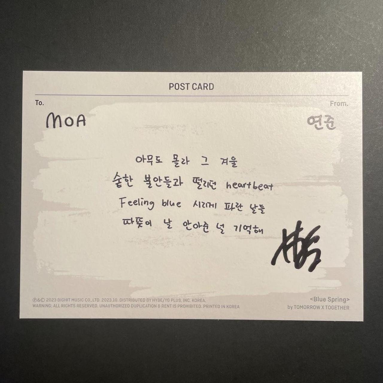 TXT Yeonjun Signed Postcard The Name Chapter... - Depop
