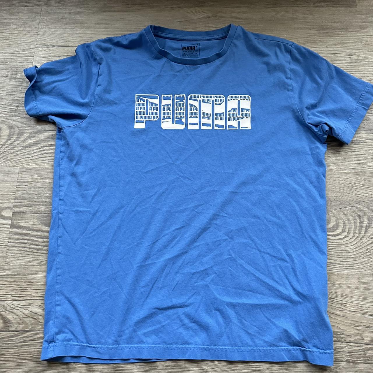 blue puma t shirt - Depop