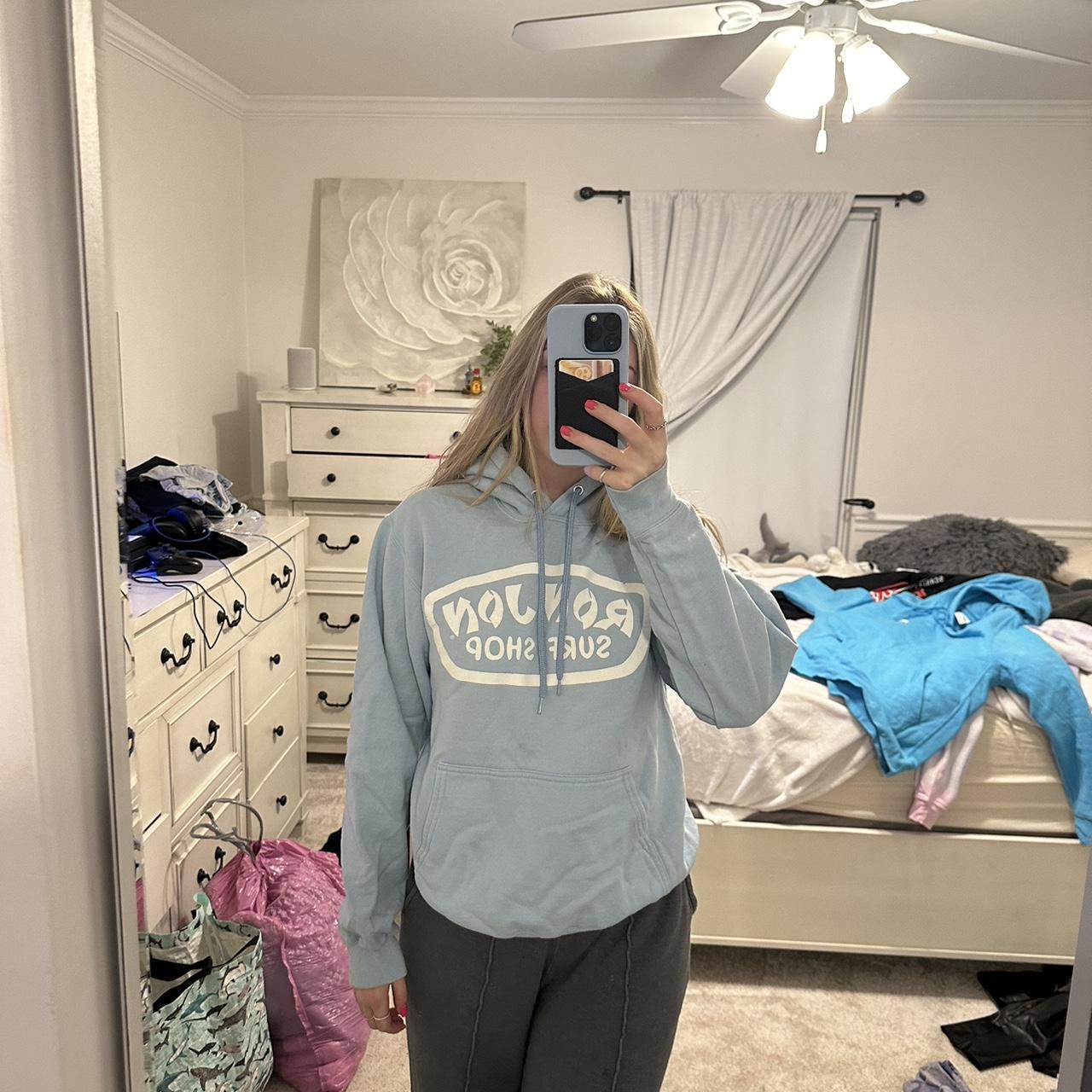 blue ron jon hoodie - Depop