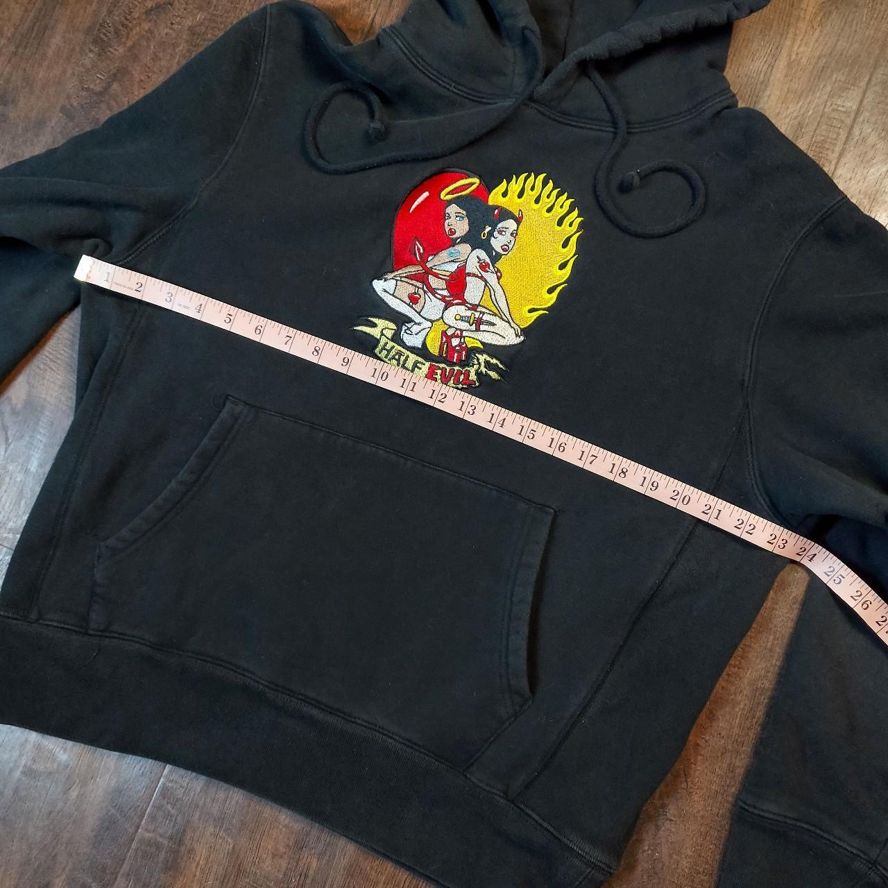 half evil hoodie half-evil 333 angel and demon... - Depop