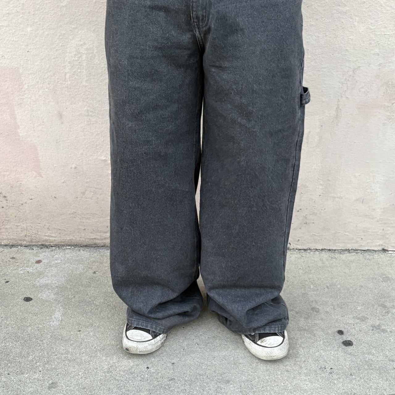 DEM pants super wide minor heel bite on the bottom... | Depop