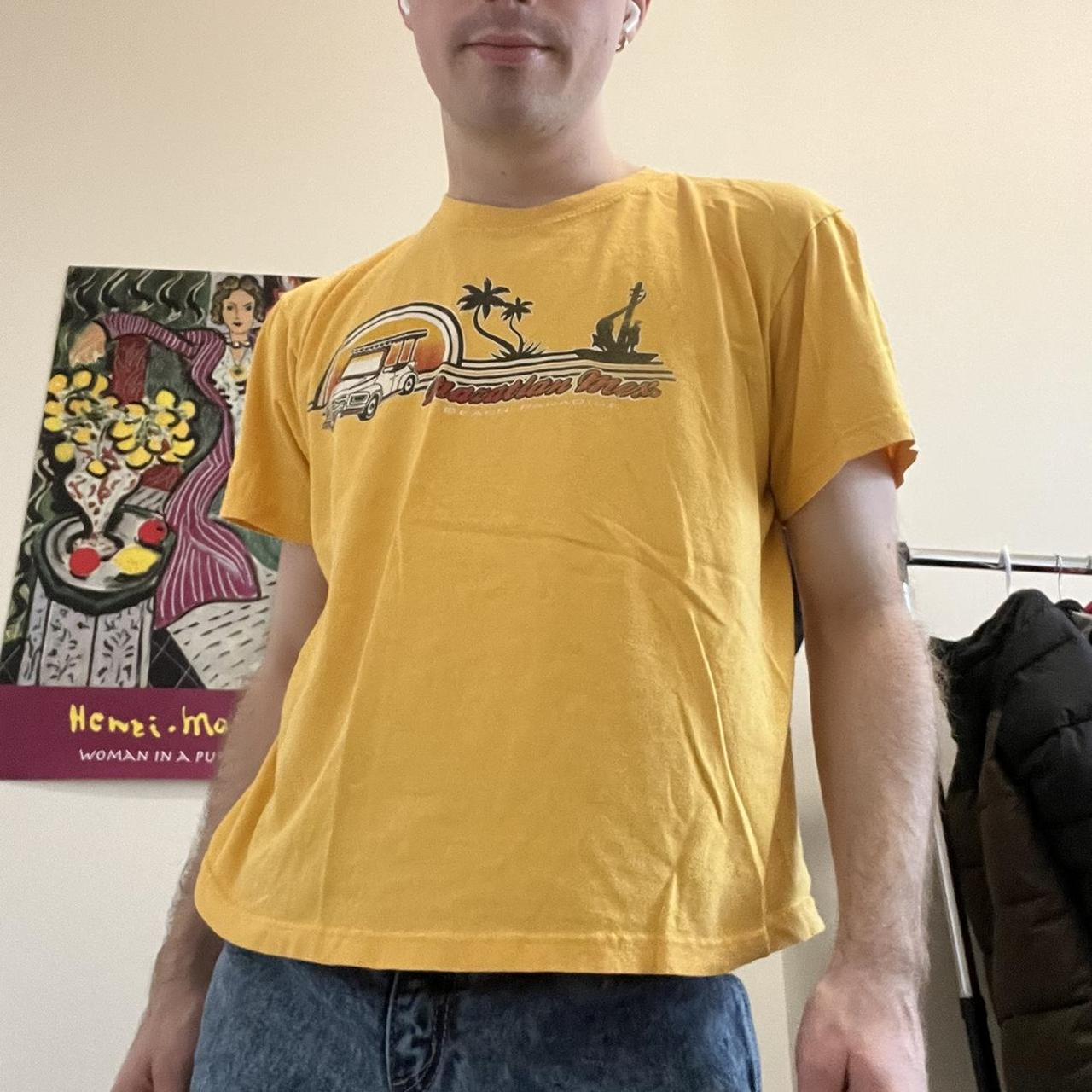 Yellow “Mazatlan Mex. Beach Paradise” graphic tee!... - Depop