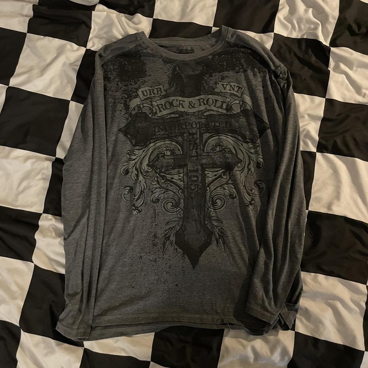 Y2K Long Sleeve Graphic Shirt Size: XL Slightly... - Depop