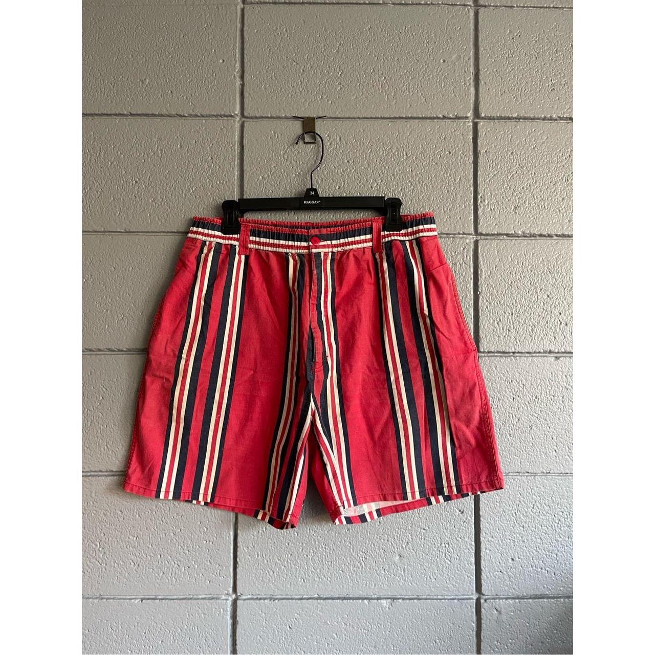 Vintage 90s Y2K Benchline Shorts Red White Stripe... - Depop