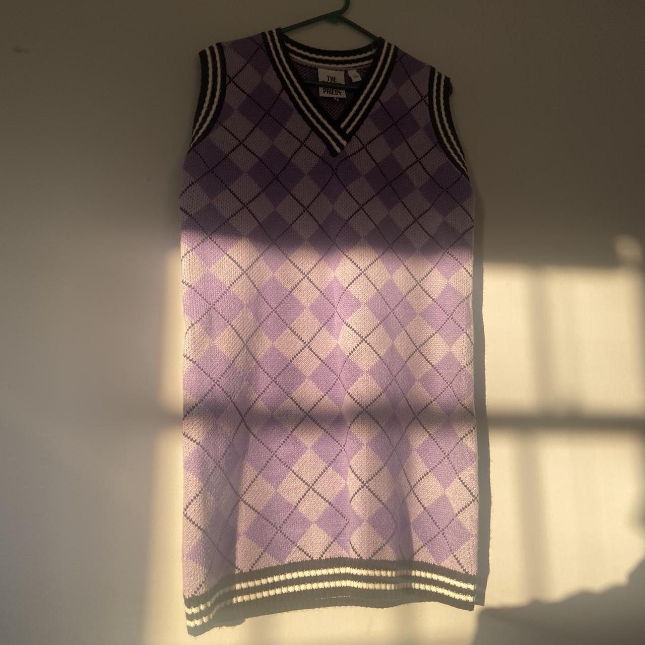 ragged priest purple argyle sweater vest dress ☆... - Depop