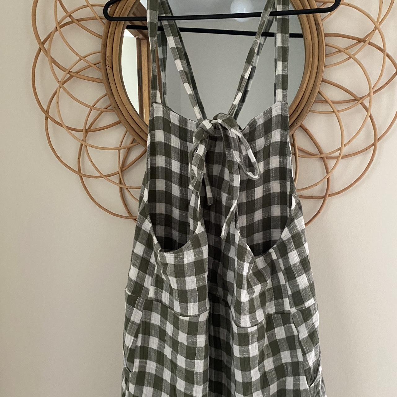 Ghanda Green Gingham Overalls Oversized slouchy fit,... - Depop