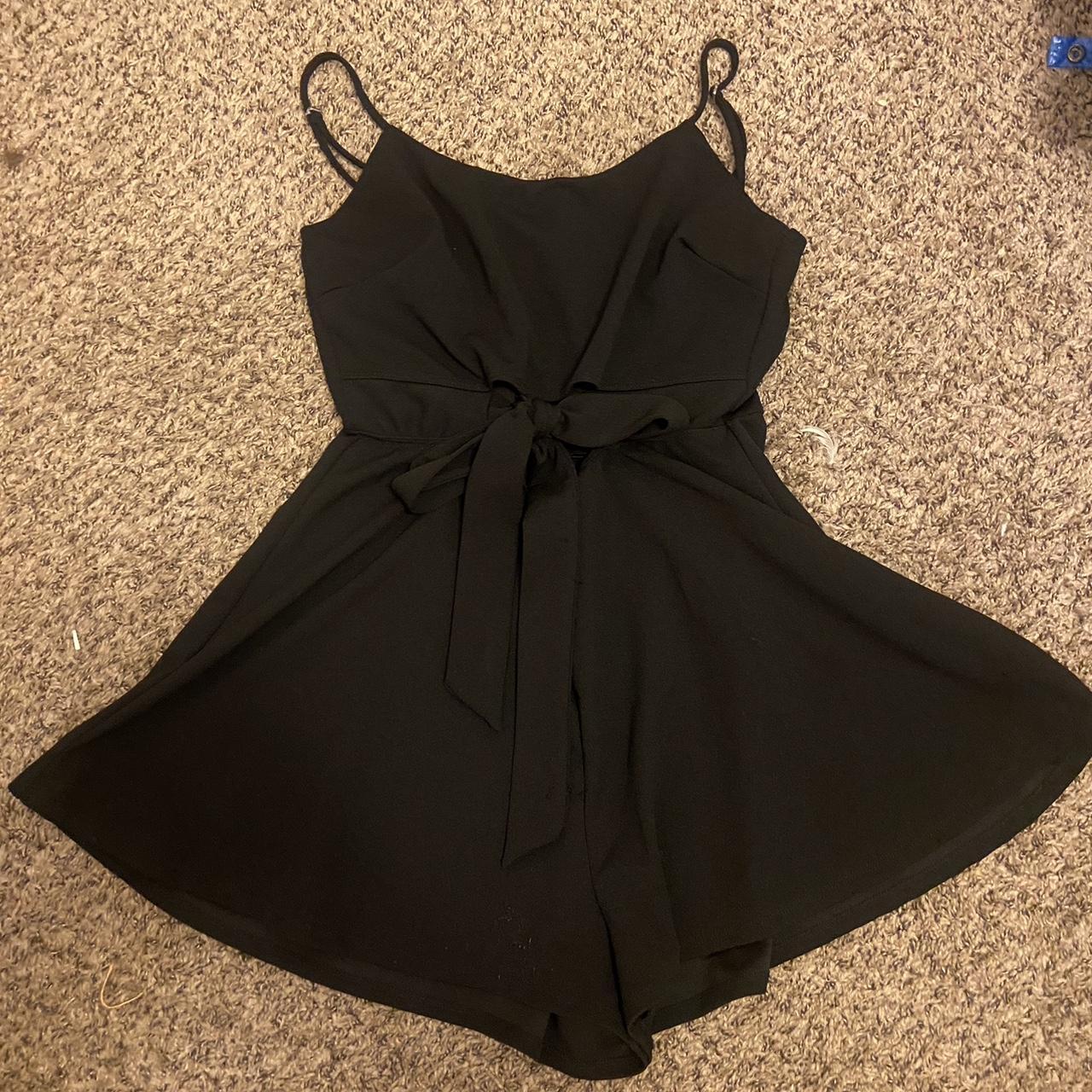 Black ribbon tied romper - worn for sorority... - Depop