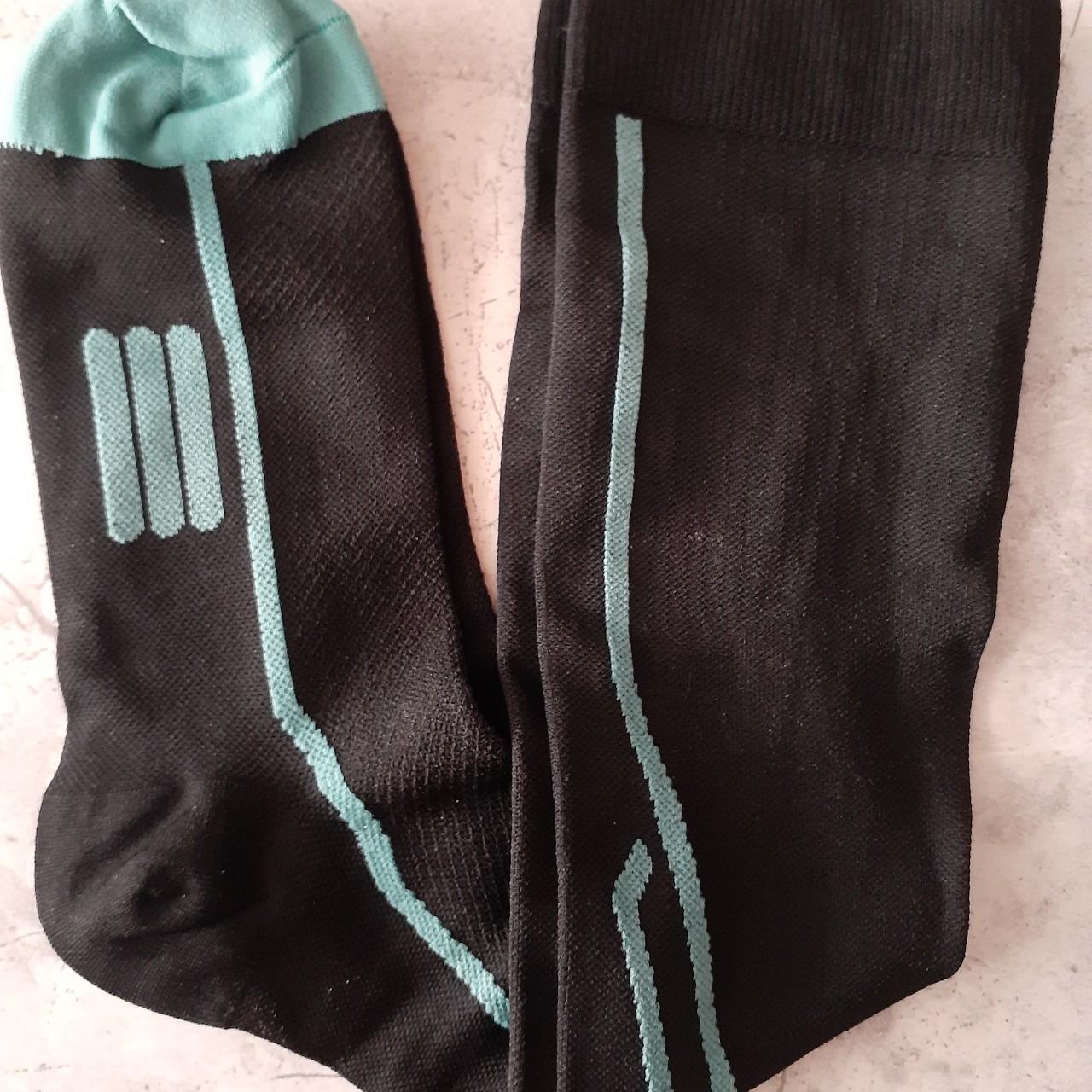 Black & Teal Compression Socks Athletic Socks Knee... | Depop